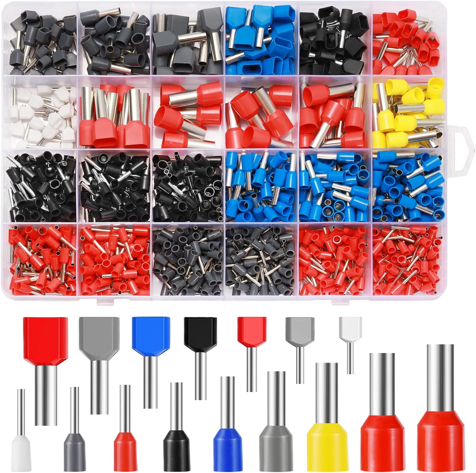 CoKeeSun 900Pcs Wire Ferrules Kit, 0.5-16mm Terminal Connectors, Twin ...