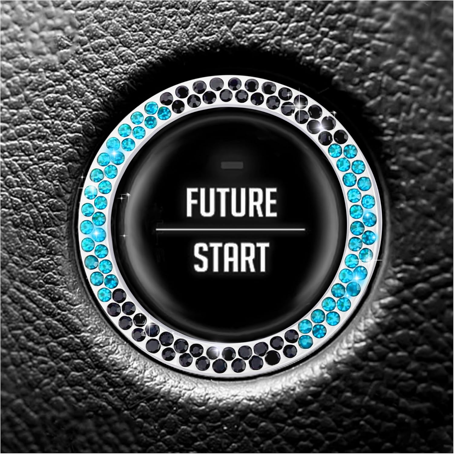 Amazon.com: SSNNUU Bling Rhinestone Car Push Start Button Cover,Engine ...