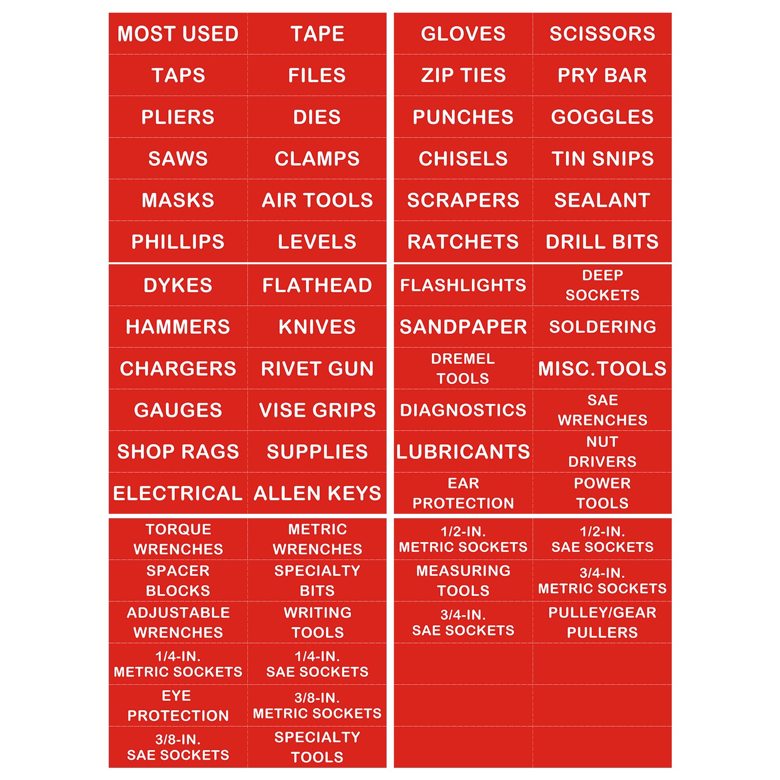 Amazon.com: Tool Box Organization Magnetic Labels,Tool Chest Organizer ...