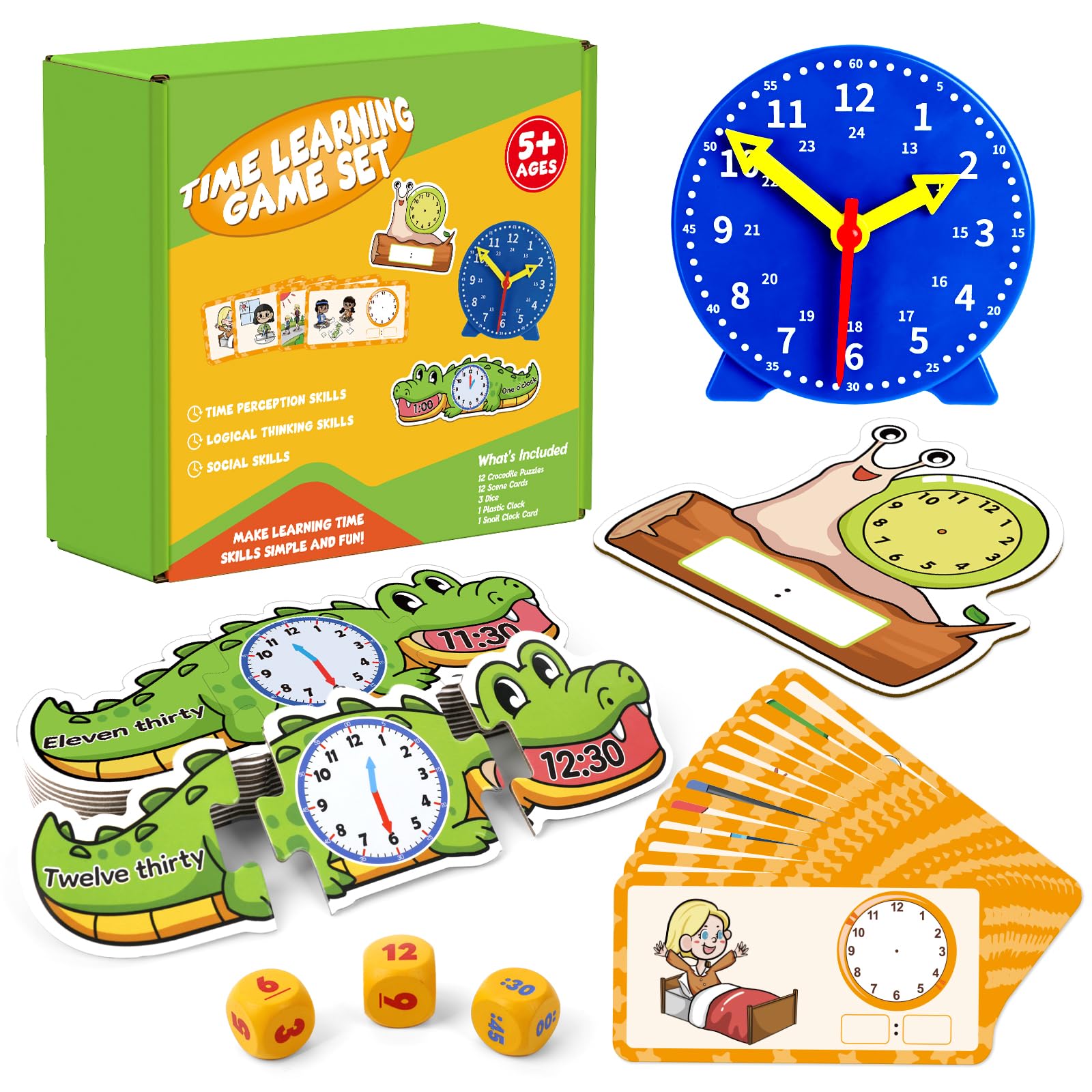 Snapklik.com : Learning Clock For Kids Toddler Teaching Clock Telling ...