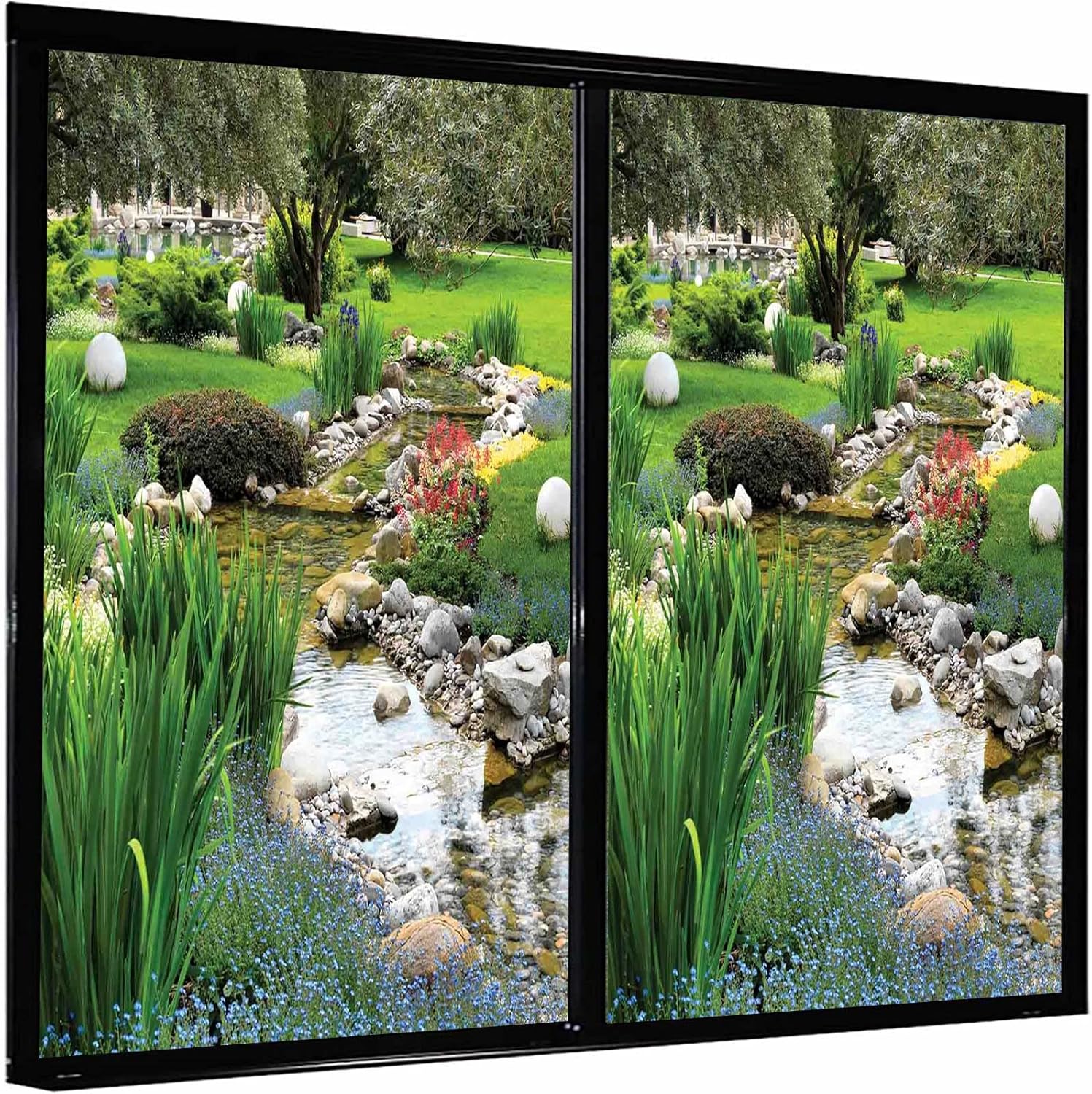 Amazon.com: Shower Door Film Privacy Waterproof Peaceful Nature Scene ...