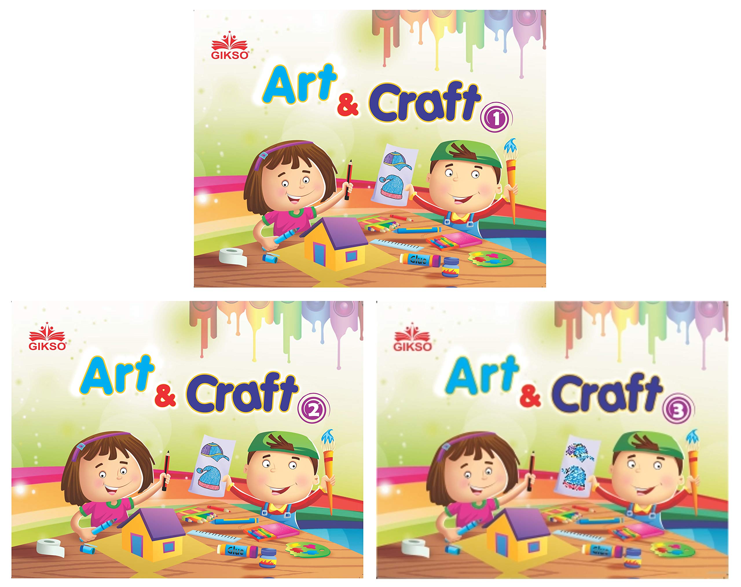 Buy Gikso Combo of Art and Craft 1 2 and 3 for Kids Age 4-10 Years Old ...