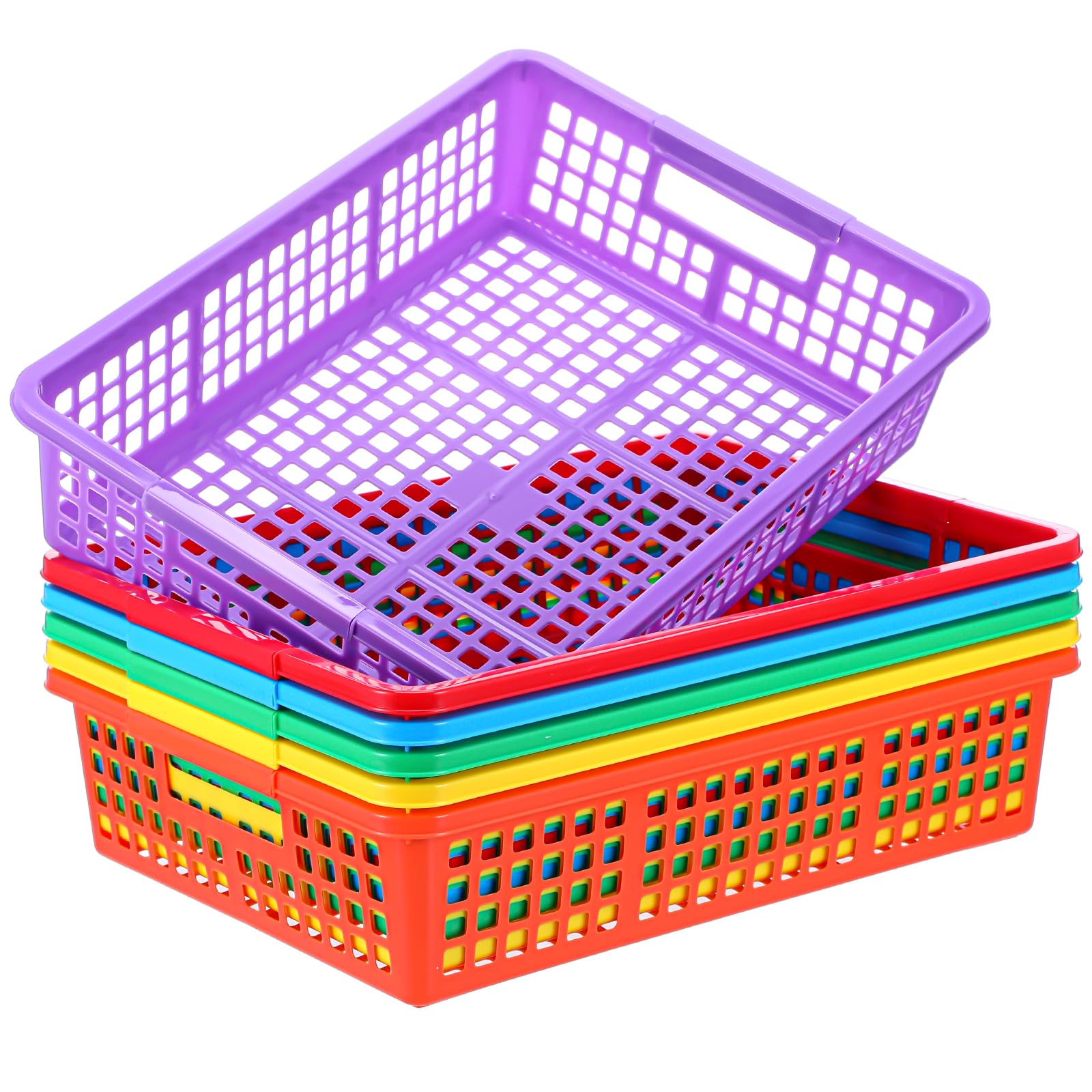 Amazon.com: 6 Pcs A4 Paper Plastic Tray Organizer, Colorful Storage Bin ...