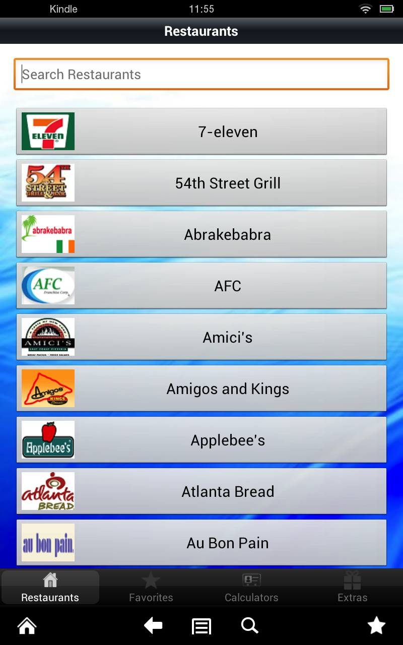 Restaurants & Nutrition : Fast Food Calories , Calculator for Food ...