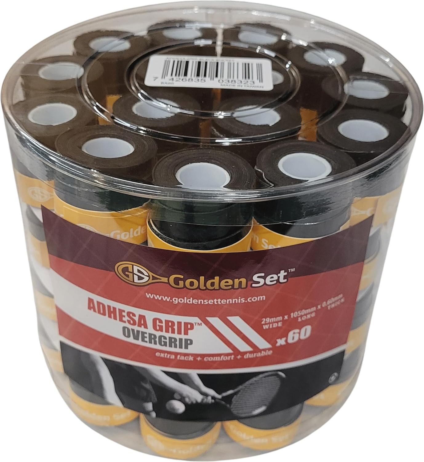 Amazon.com : Golden Set Adhesa Grip, Bucket (60 pcs), Tacky Over-Grip ...