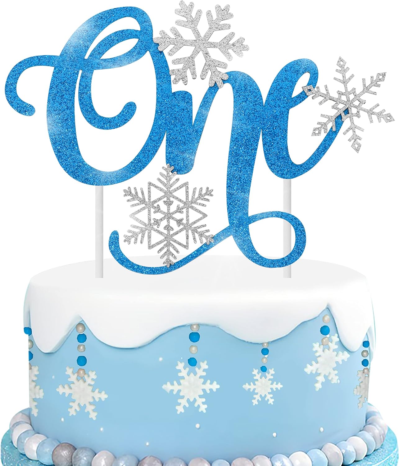 Amazon.com: Snowflake One Cake Topper Winter Onederland 1st Birthday ...