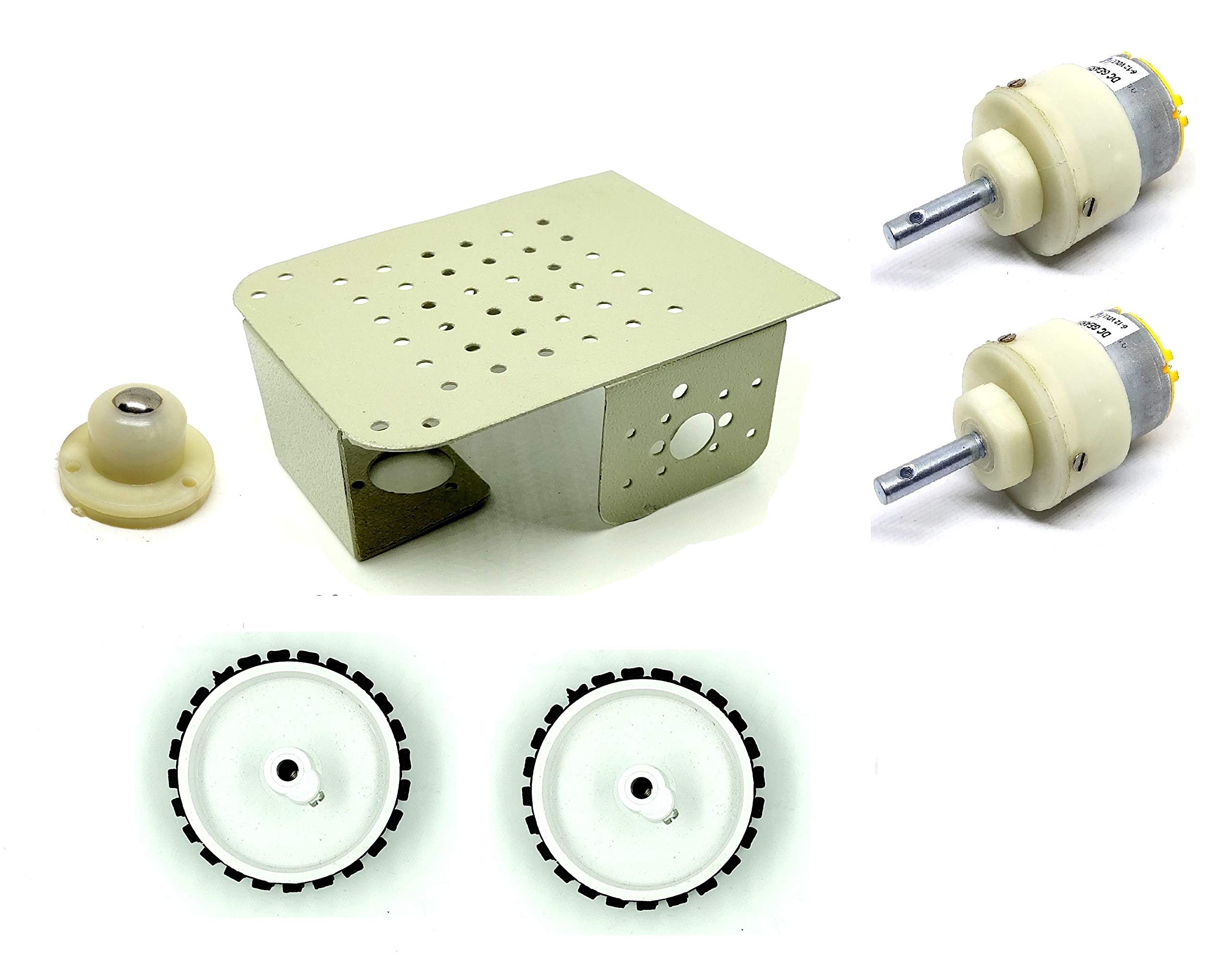 Buy INVENTO 2 Wheel Car Kit Metal Chassis 130x105x45mm + 300 RPM DC ...