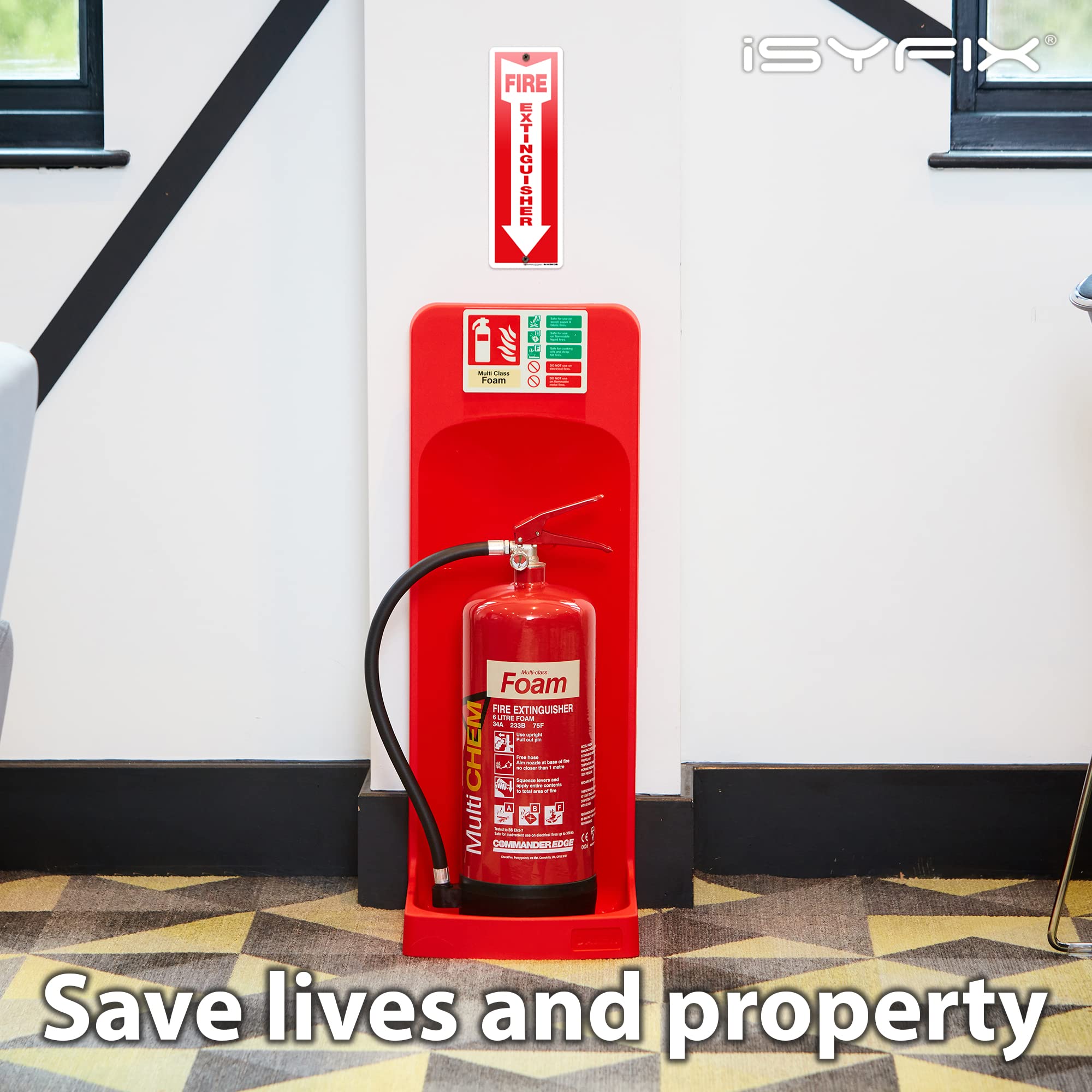 Snapklik.com : iSYFIX Fire Extinguisher Aluminum Signs 10 Pack 4x12 ...