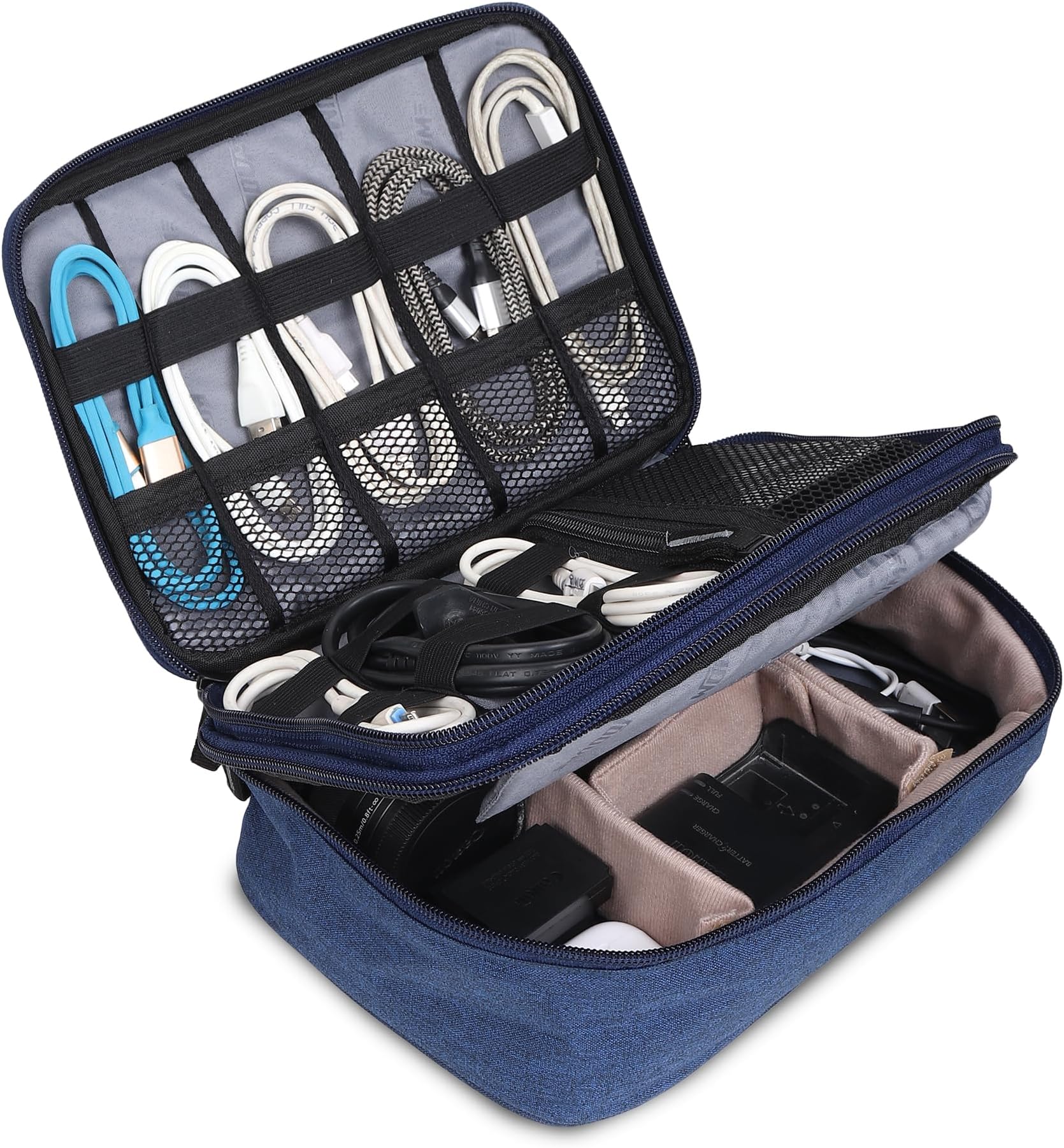 SaleOn Fabric Electronics Accessories Organizer Pouch Bag for Cables ...