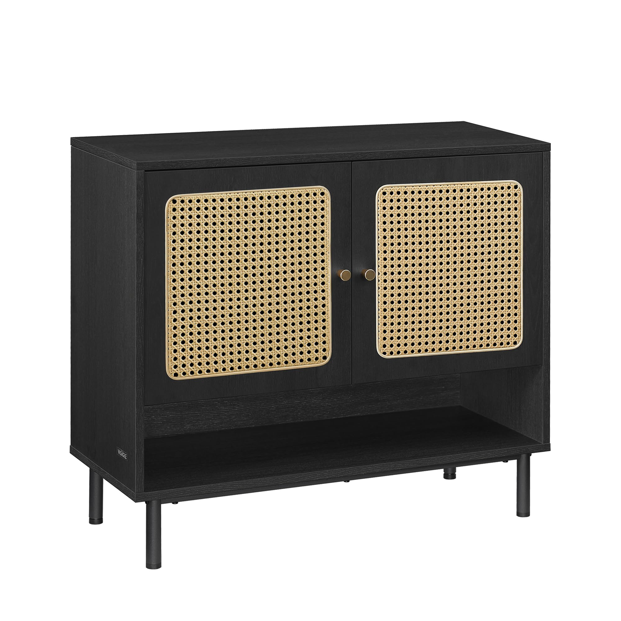 VASAGLE Rattan Cabinet, 3-Tier Shoe Storage Organizer, Shoe Shelf with ...