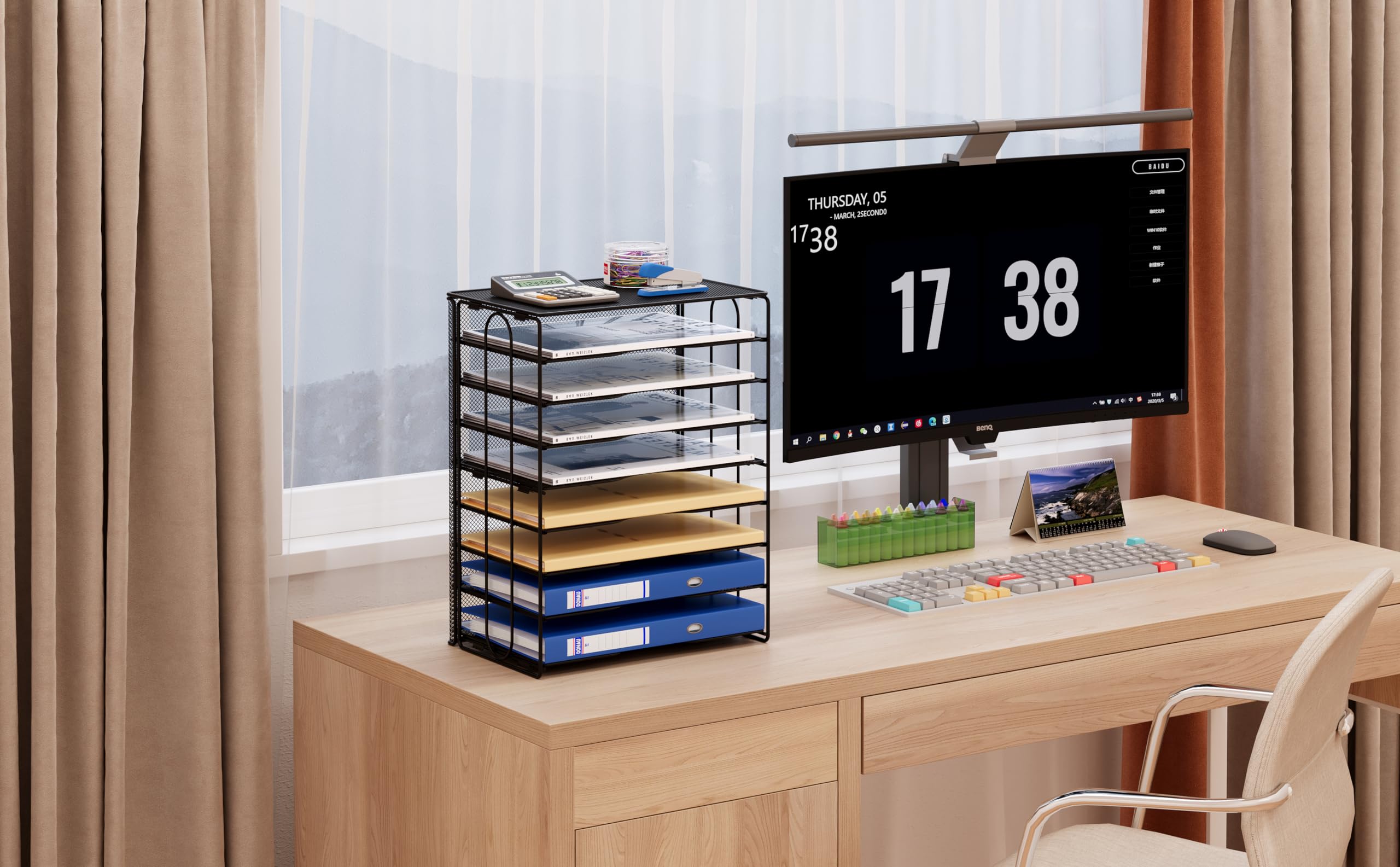 Snapklik.com : EasyPAG Paper Trays For Classroom 8 Tier Mesh Desk ...