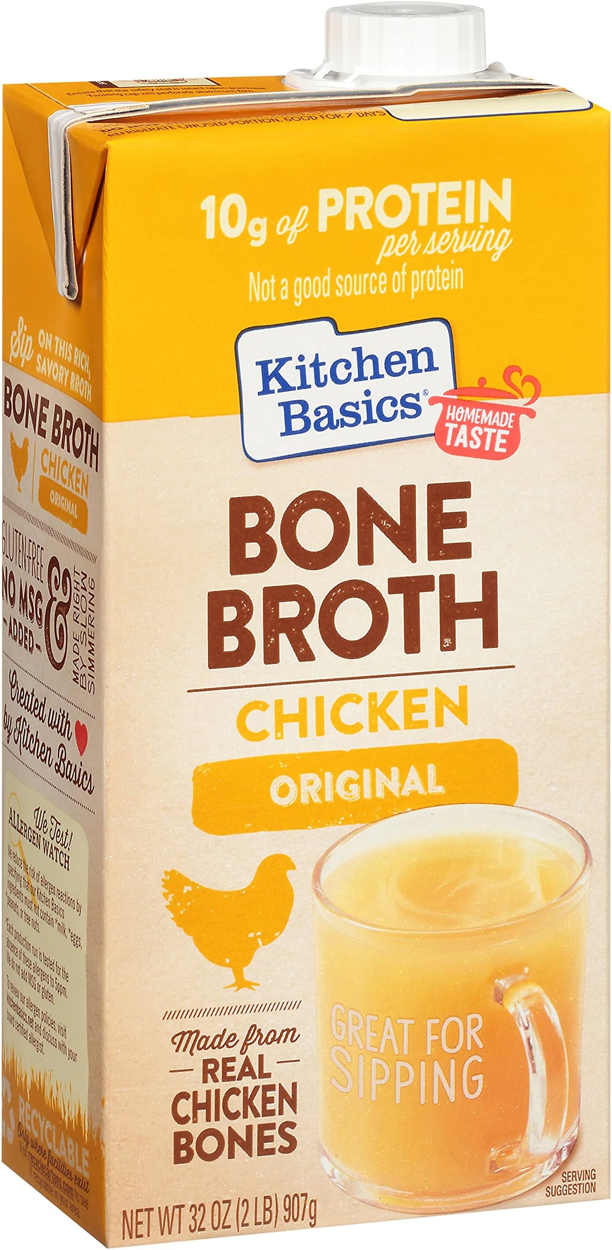 Amazon.com : Swanson 100% Natural Organic Chicken Broth, 32 oz Carton ...