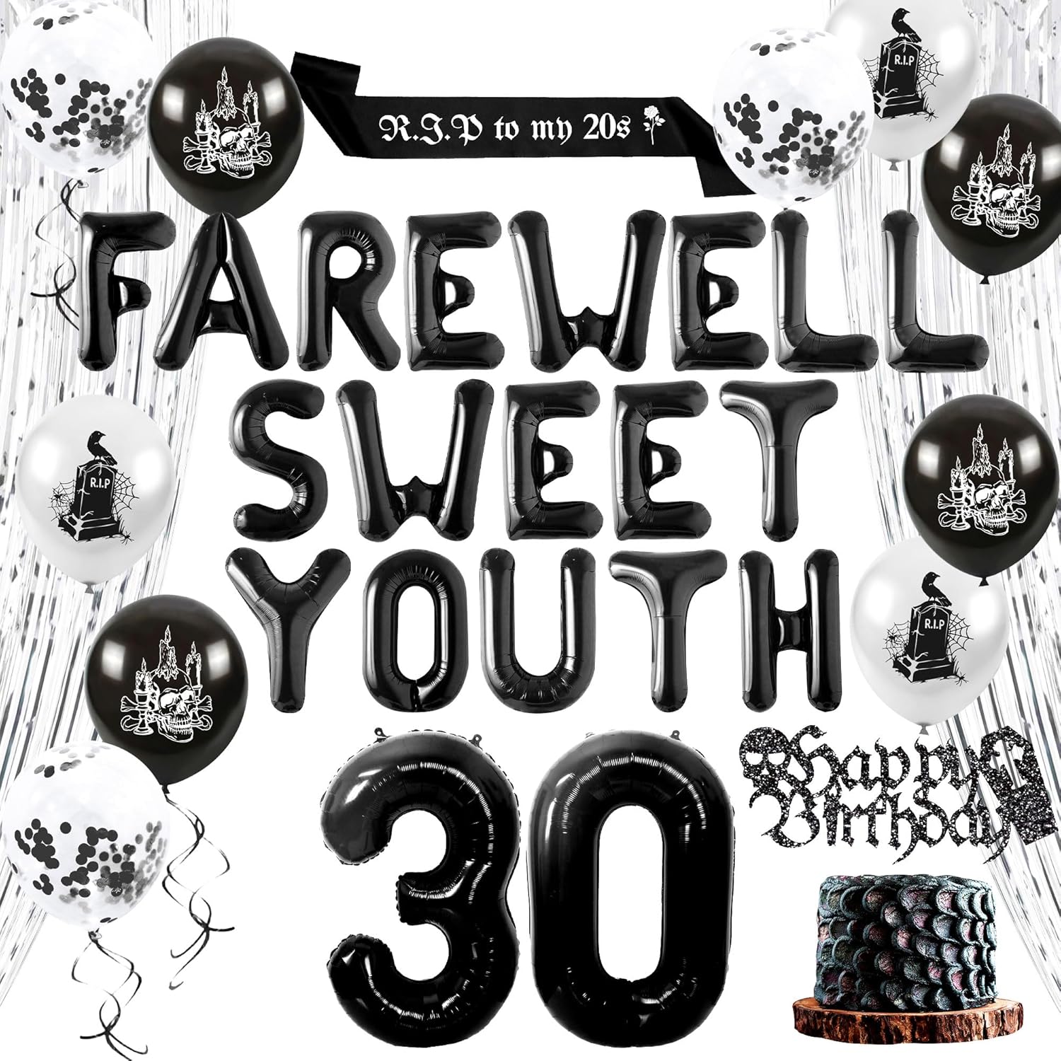 Amazon.com: JeVenis 23 PCS Farewell Sweet Youth 30th Birthday ...