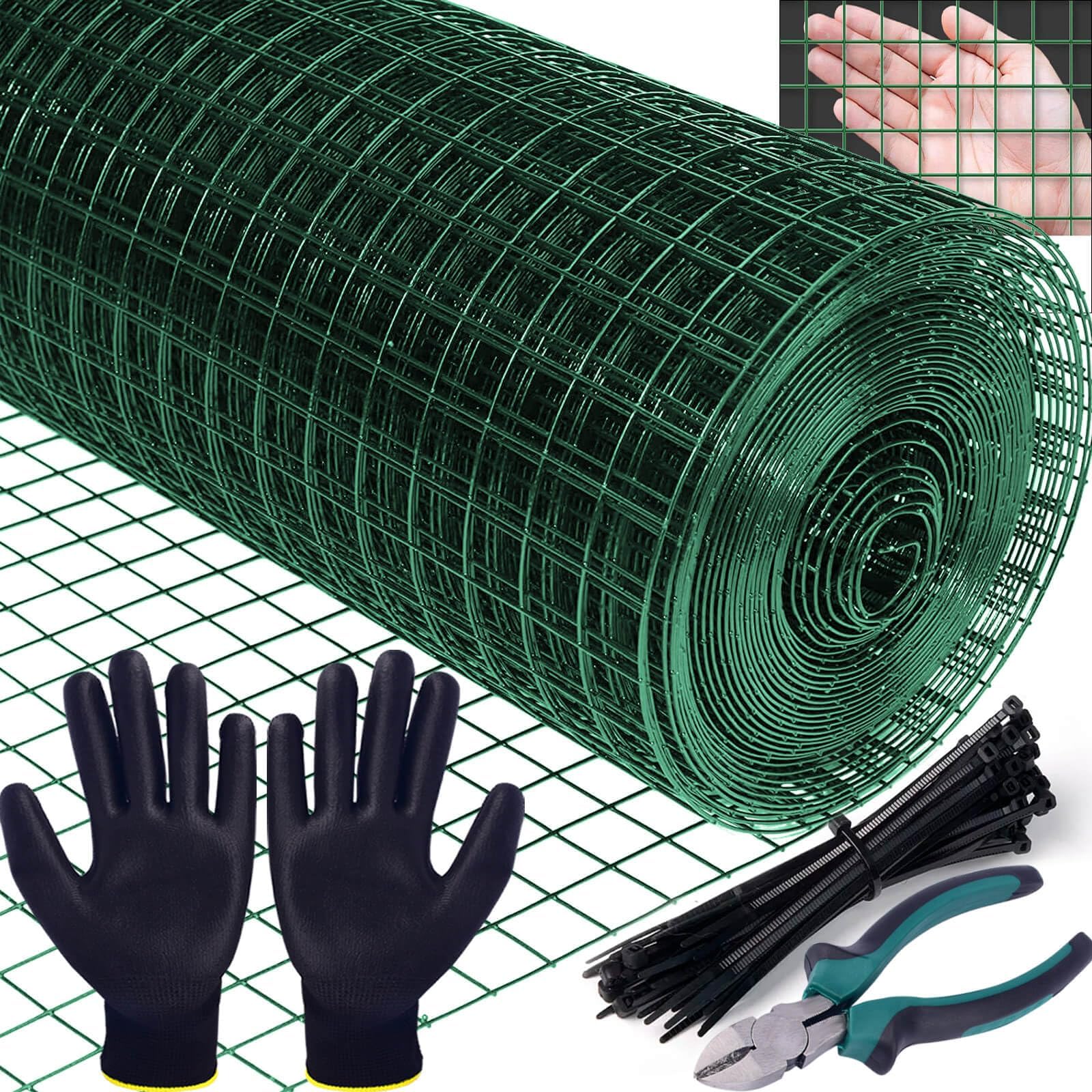 Amazon.com: Fencer Wire 19 Gauge Green Vinyl Coated 1/2 Hardware Cloth ...