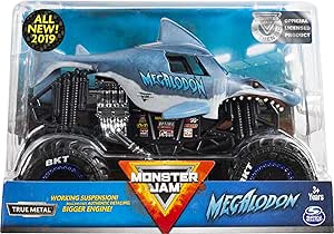 Amazon.com: Monster Jam, Official Megalodon Monster Truck, Die-Cast ...