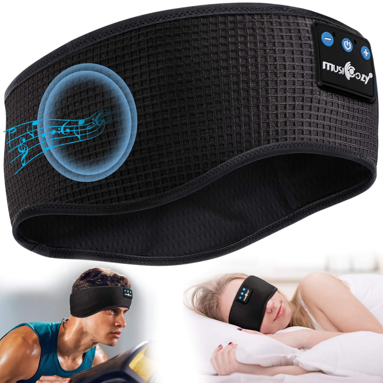 MUSICOZY Sleep Headphones Headband Bluetooth Soft Headphones for ...
