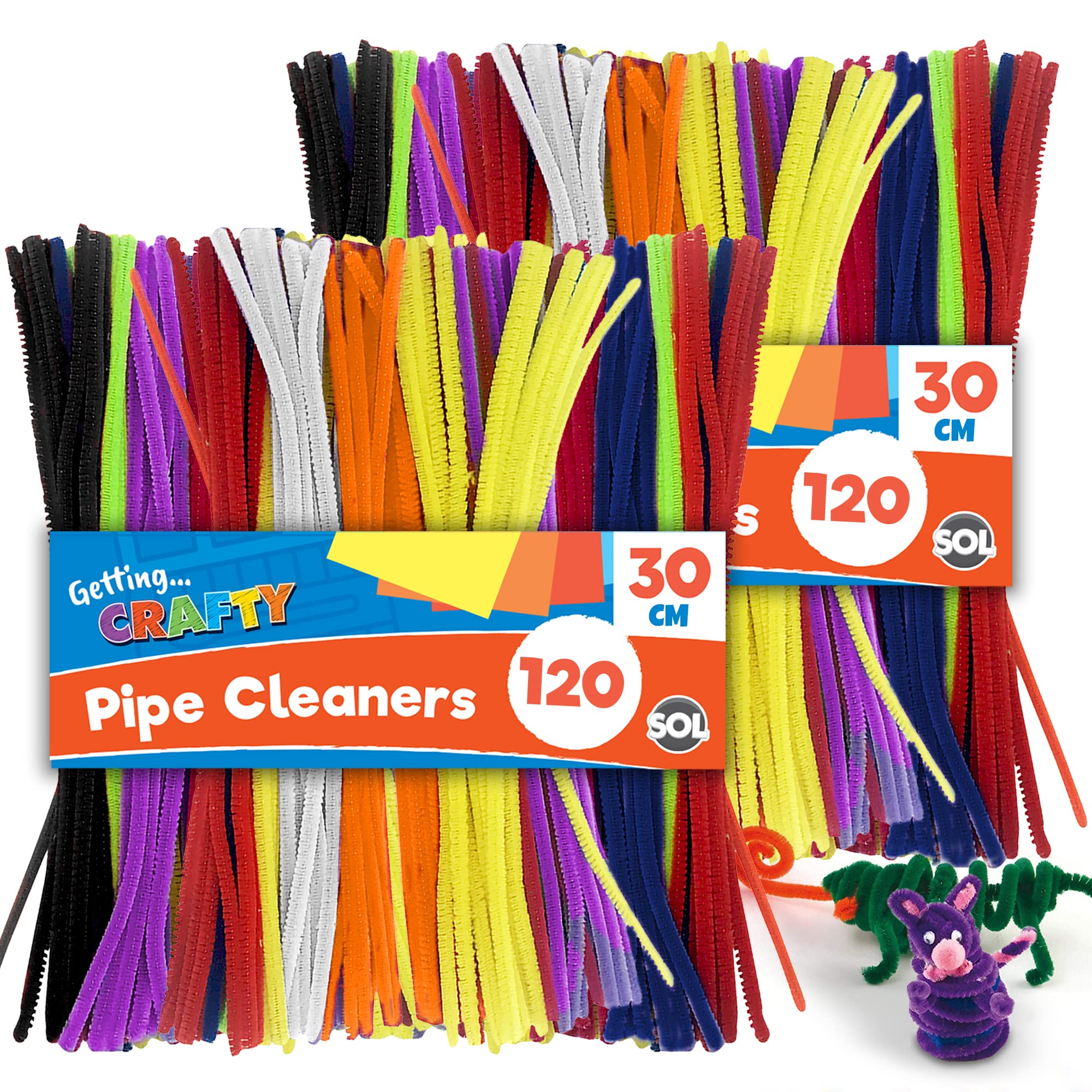 240pk Long Pipe Cleaners for Craft | 30cm x 4mm Pipe Cleaner in ...