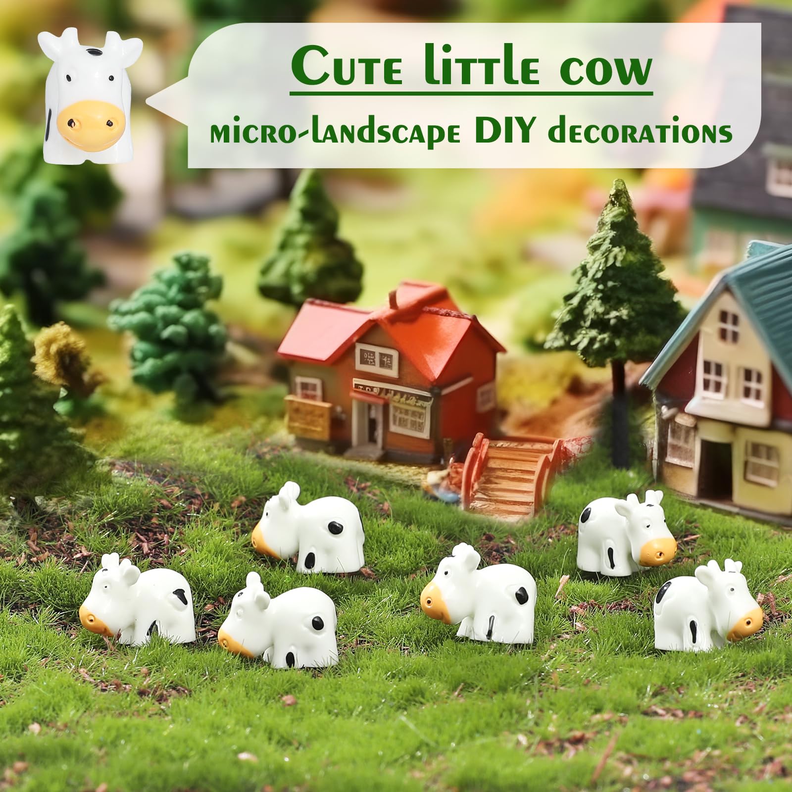 Snapklik.com : EKisemio 100 Pcs Mini Cows Figurines Miniature Resin ...