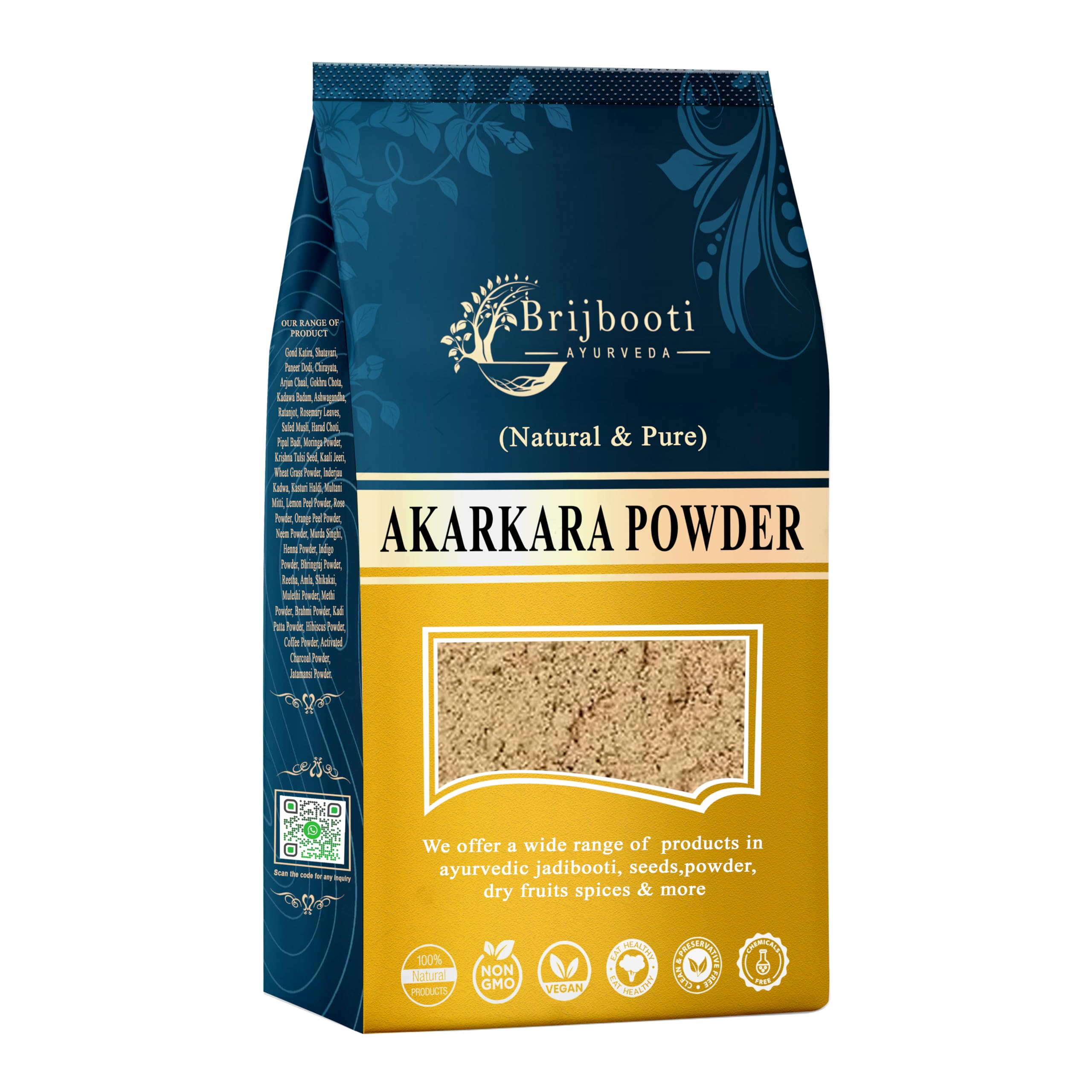 Buy BIRJU MAHAVIR 400 Gr Akarkara Powder - Anacyclus Pyrethrum ...