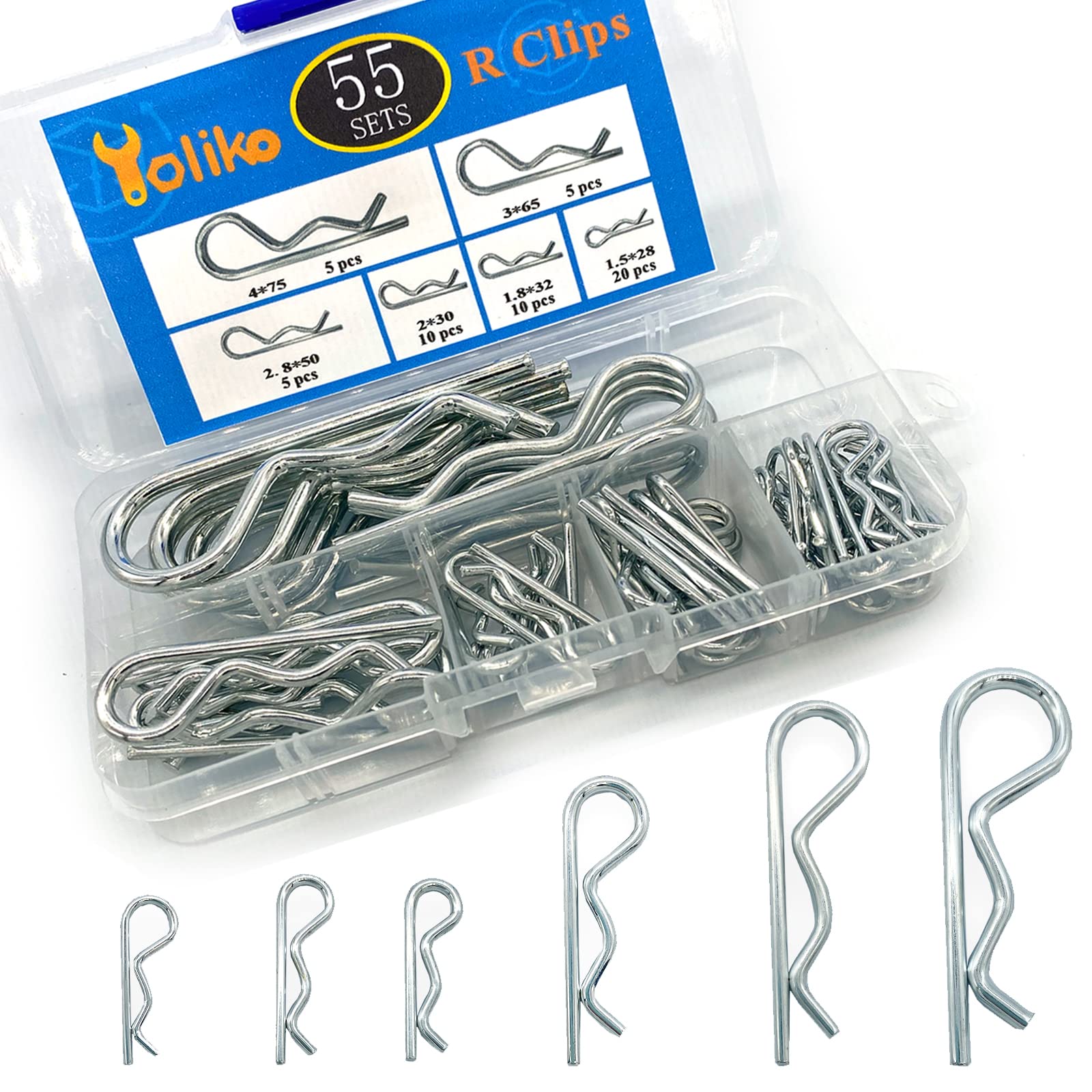 Snapklik.com : 55 Pcs Hitch Pin R Clips Retainer Kit For Dolly/Trailer ...