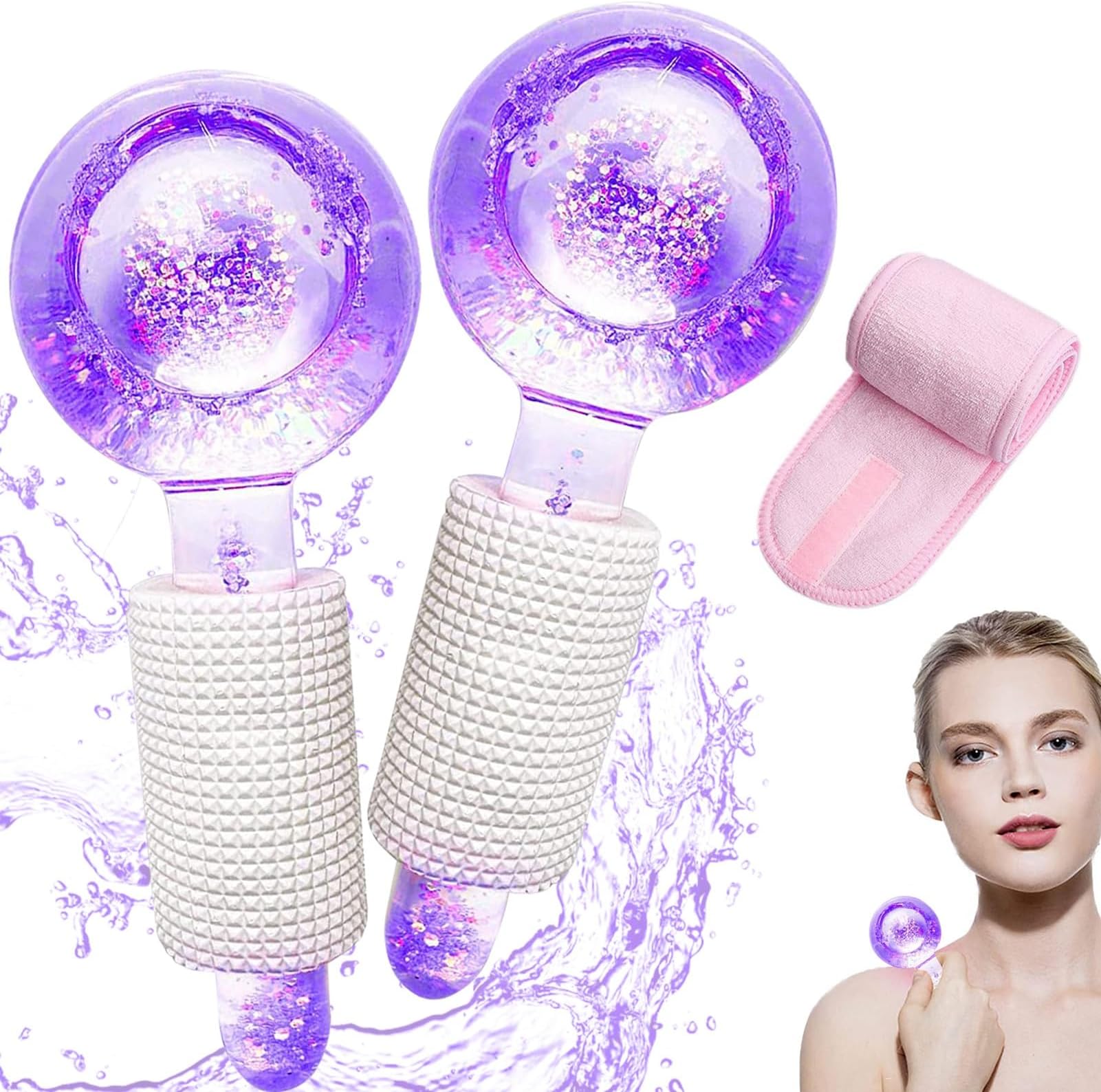Amazon.com: Anyangjia Ice Globes for Face,2Pcs Facial Ice Globes Face ...