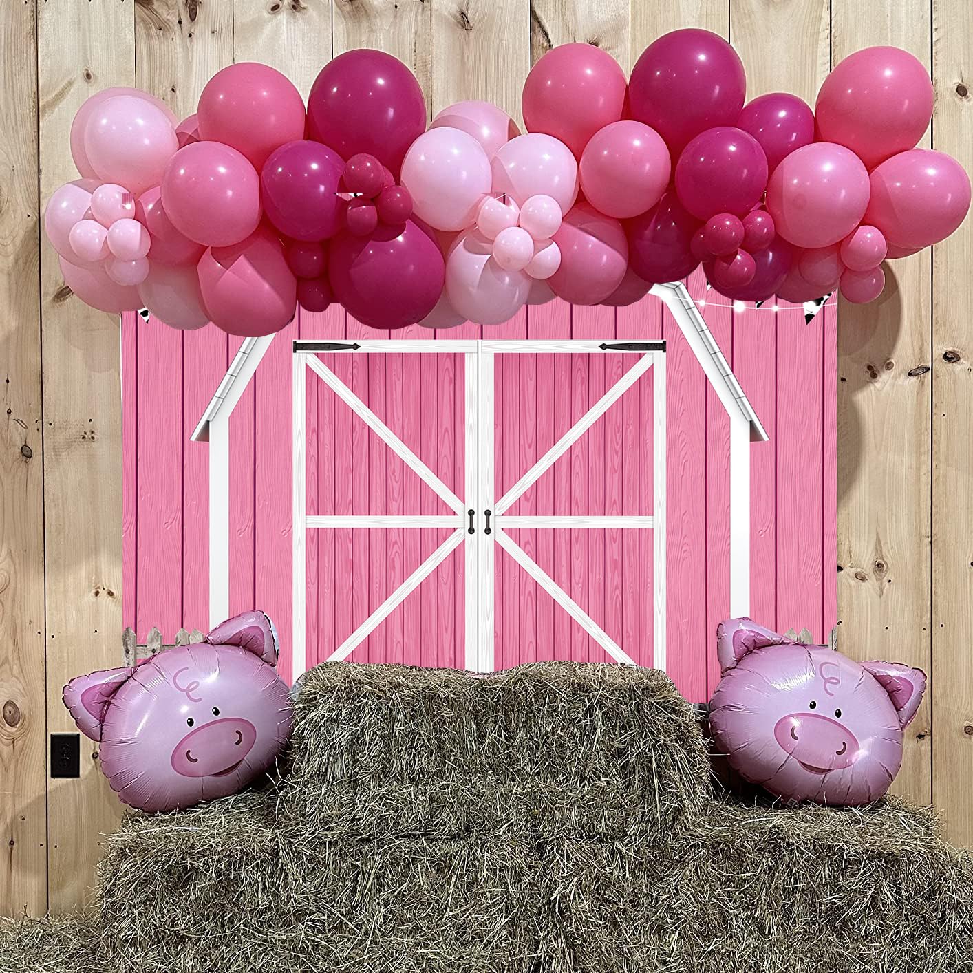 Pumpkin Patch Backdrop Rustic Pink Barn Wooden Door Vinyl Photography ...