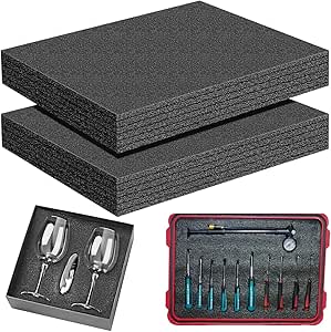 Wonninek 2Pack Polyurethane Tool Box Foam Inserts, 40 x 30 x 5.5cm ...