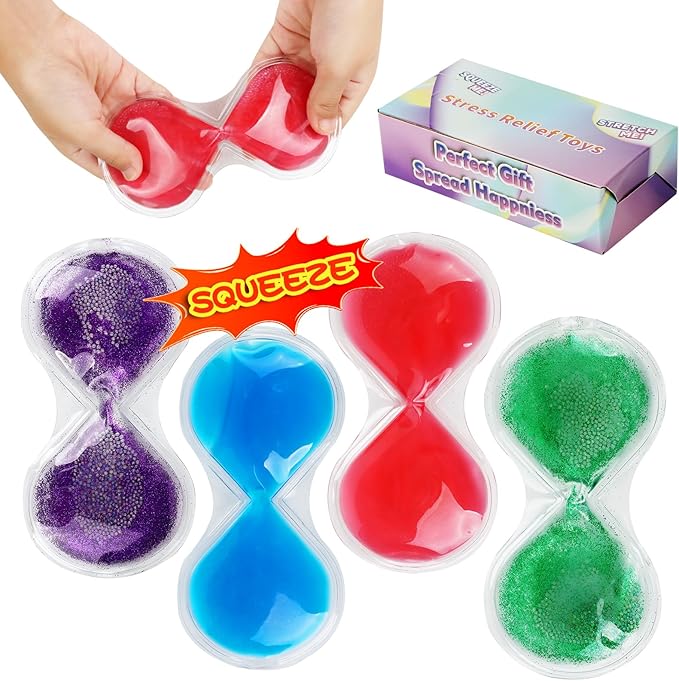 Amazon.com: 4Pack Squishy Sensory Toys for Kids - Fidget Toys Filled ...
