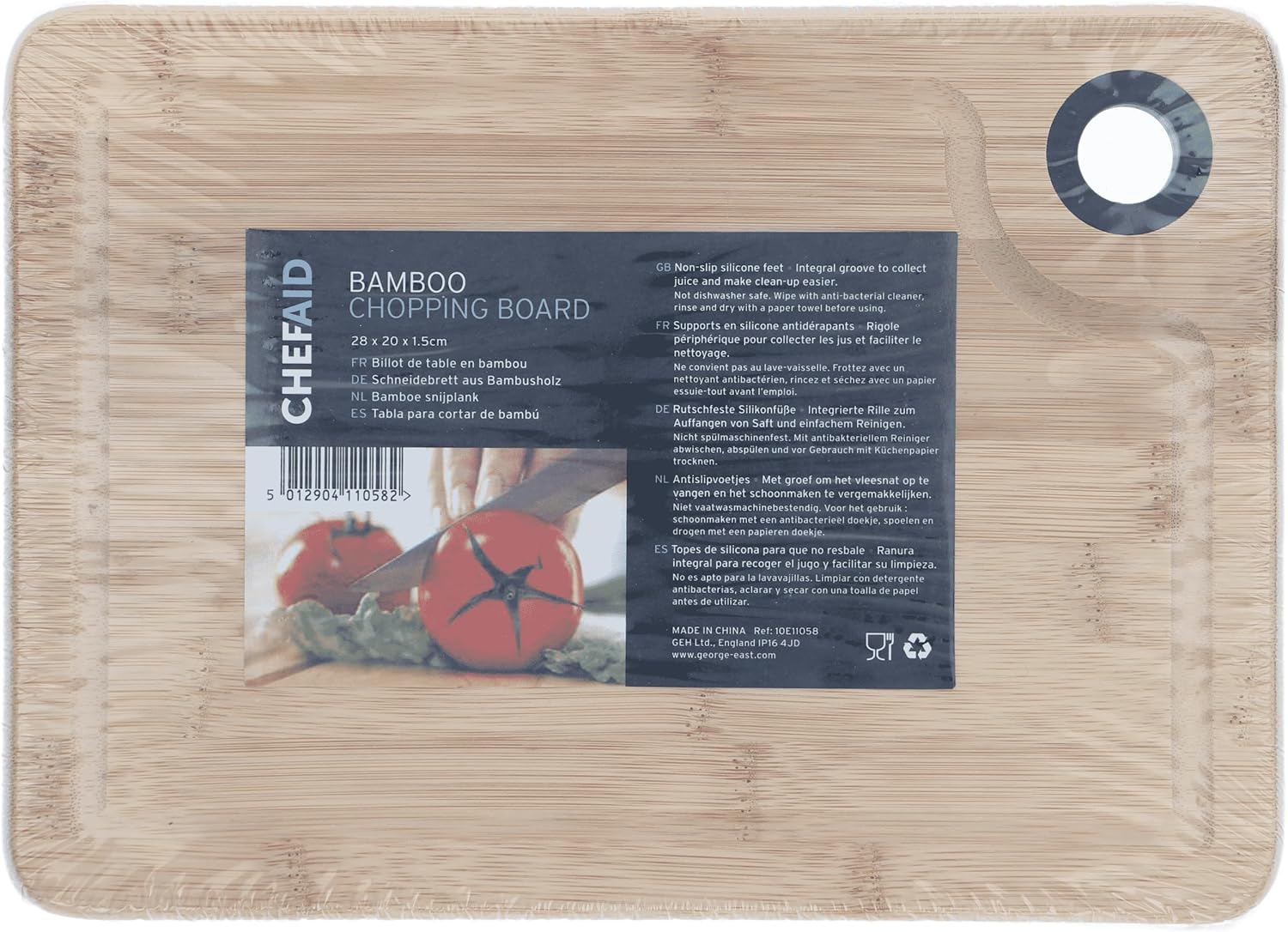 Chef Aid Bamboo Chopping Board, 28 x 20 x 1.5 cm, Ecological and ...