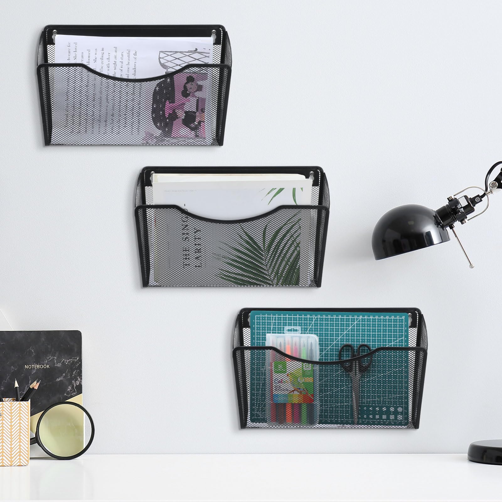 Snapklik.com : Tenceur 3 Pcs Mesh Letter Wall File Folder Cubicle File ...