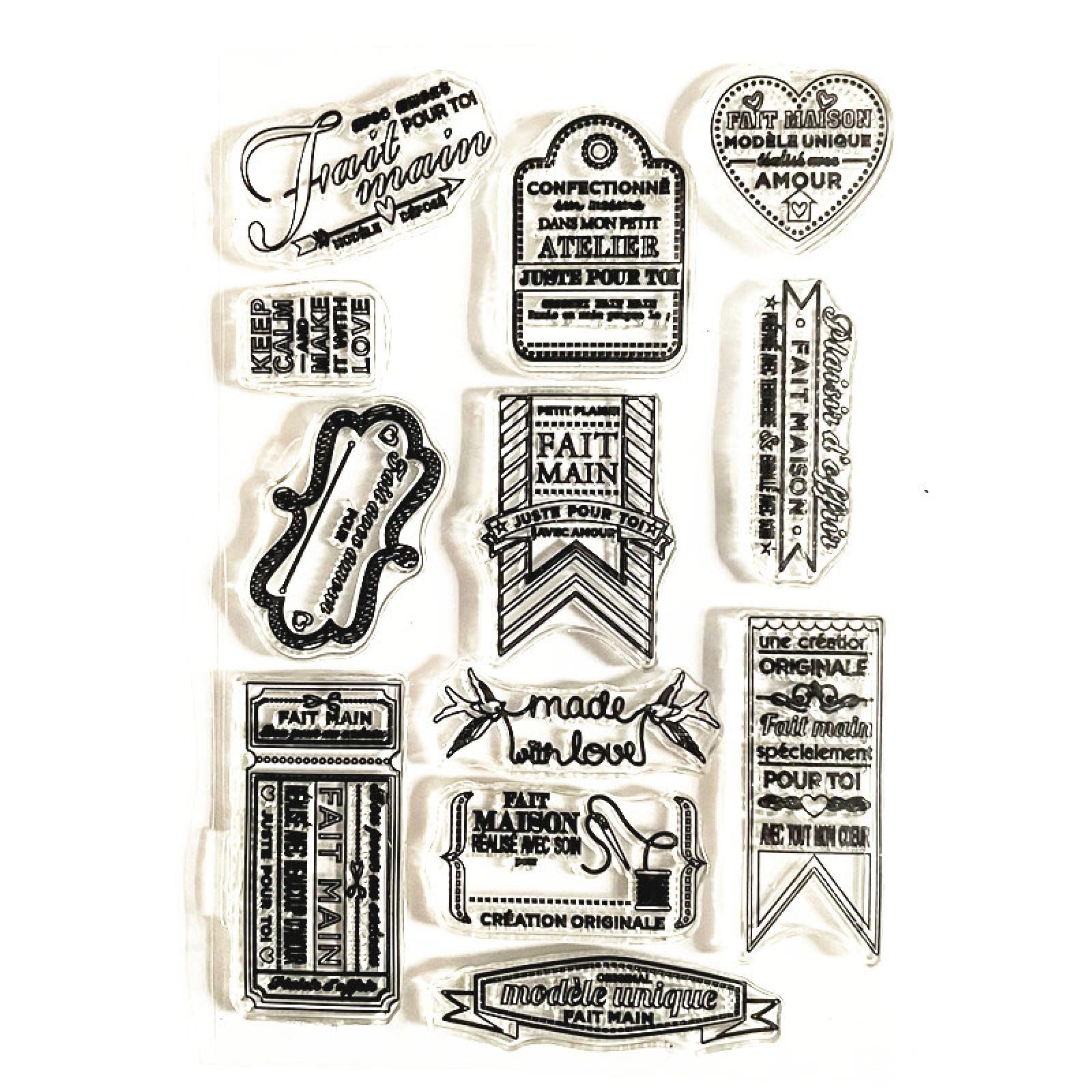 French Script Rubber Stamp