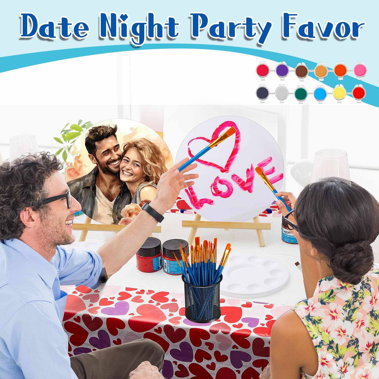 Snapklik.com : Yeaqee 13 Pcs Sip And Paint Kit Valentines Couple ...