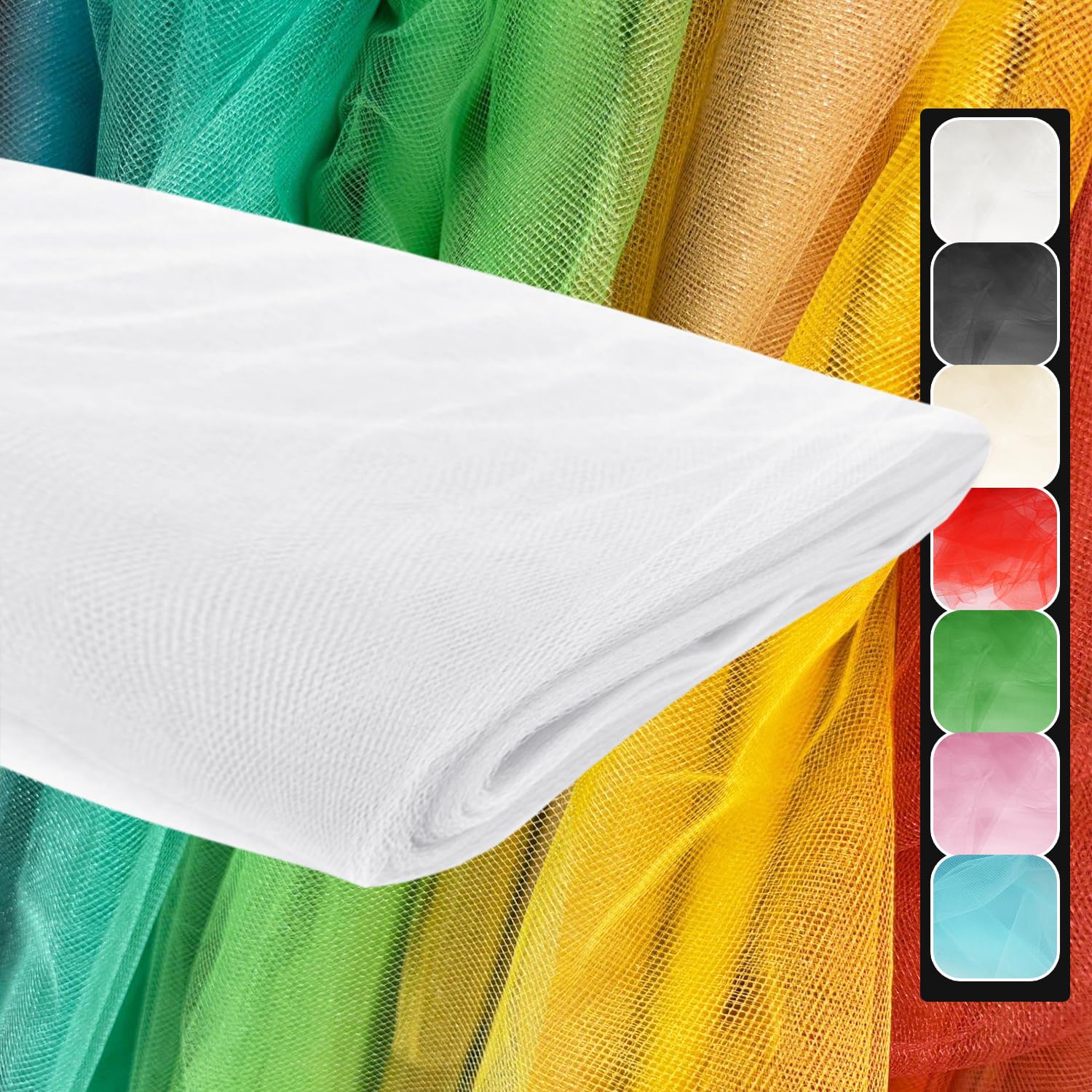 Amazon.com: 108" White Tulle Fabric Roll, Extra Large Matte Tulle ...