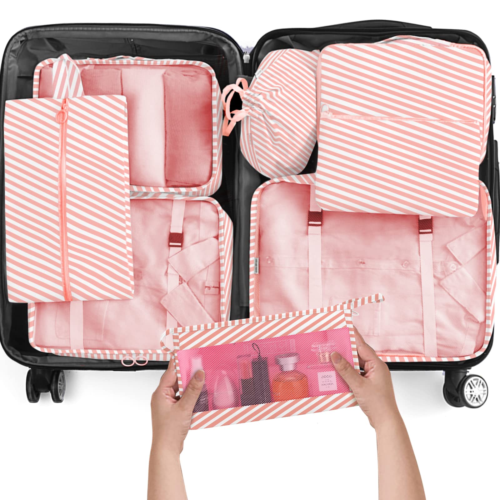 8 Set Packing Cubes for Travel, Travel Luggage Packing Organizers ...