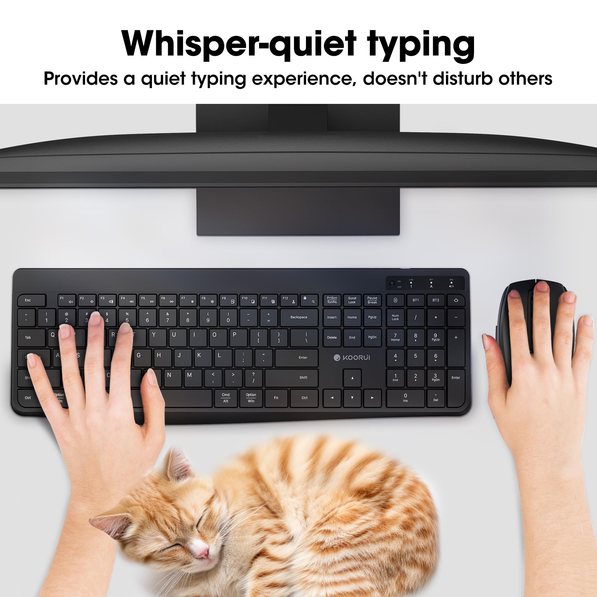 Snapklik.com : Wireless Keyboard And Mouse Combo,KOORUI Slim Full Size ...