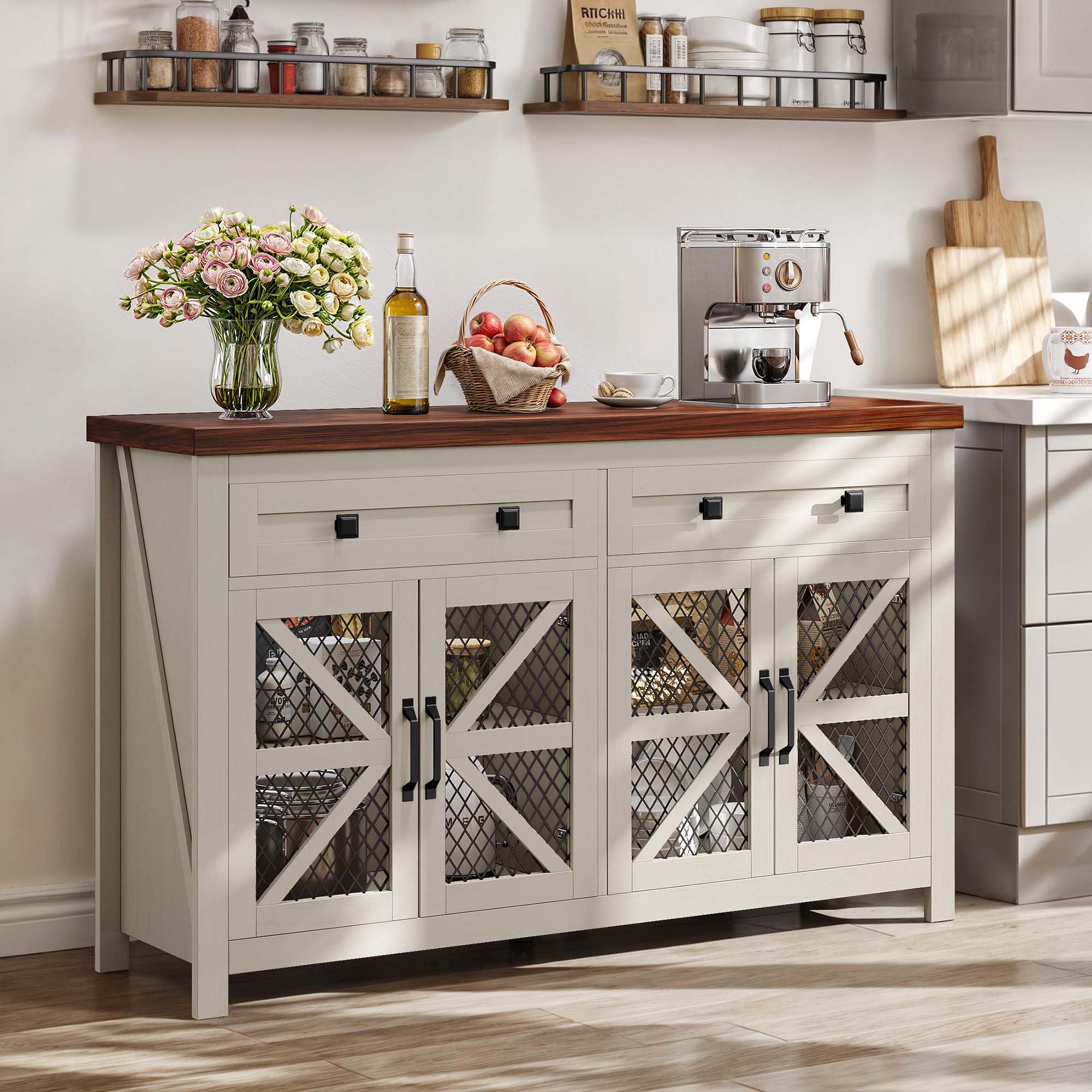 Coffee Table With Storage Spanspace 55 Large Sideboard Buffet Cabinet ...