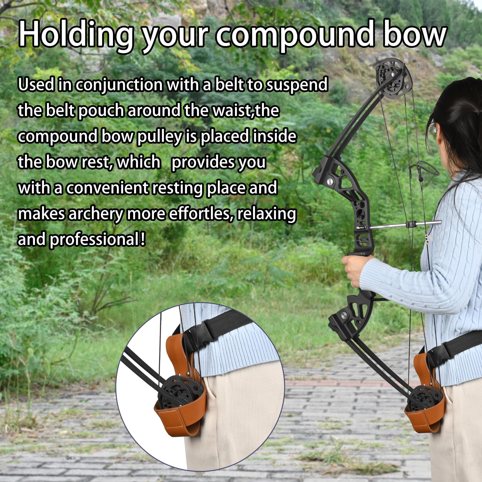 Snapklik.com : SPG Waist Compound Bow Holder - Archery Bow Belt Pouch ...