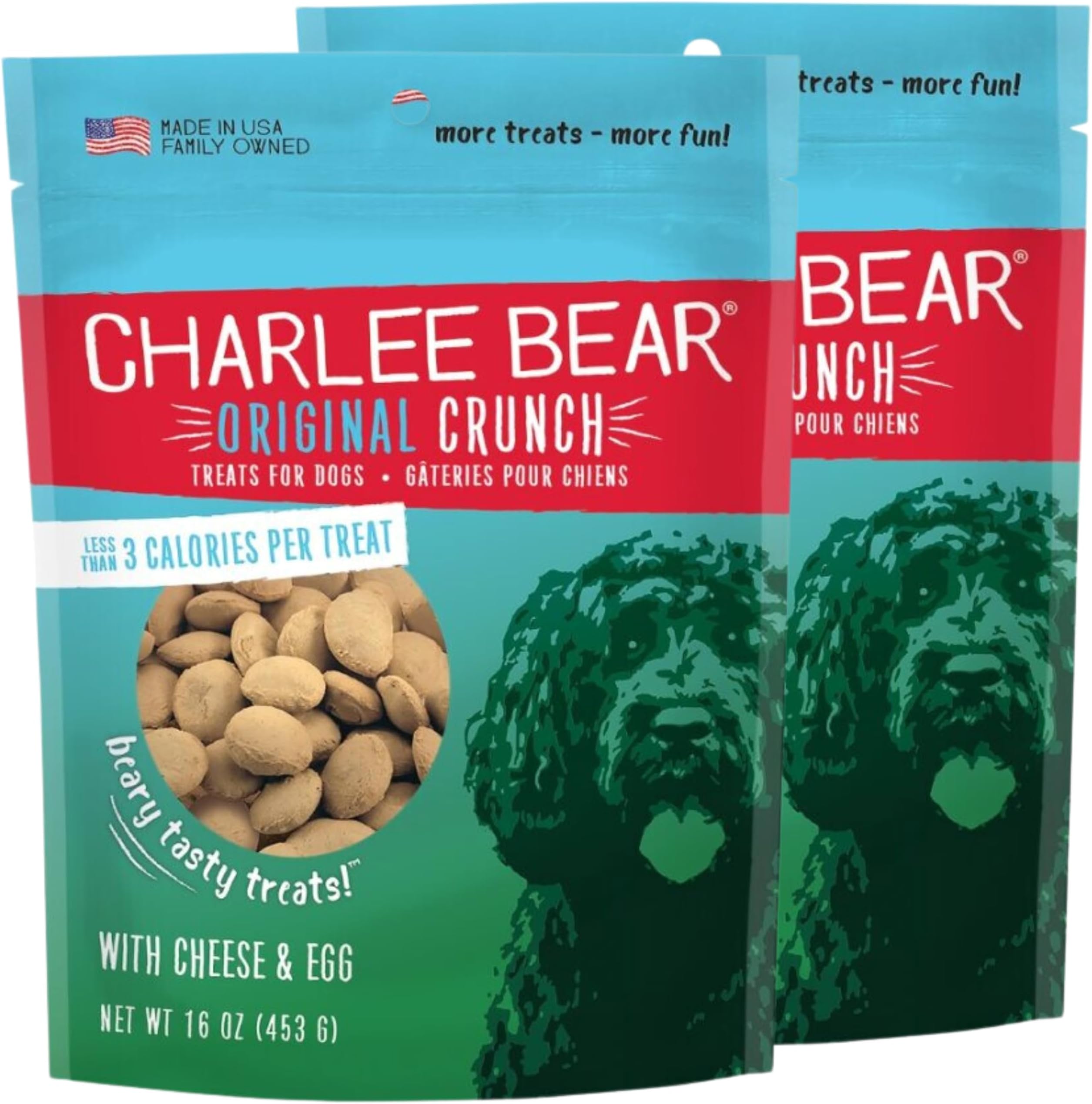 Amazon.com : Charlee Bear Dog Treat with Cheese & Egg (2 Pack) 16 oz ...