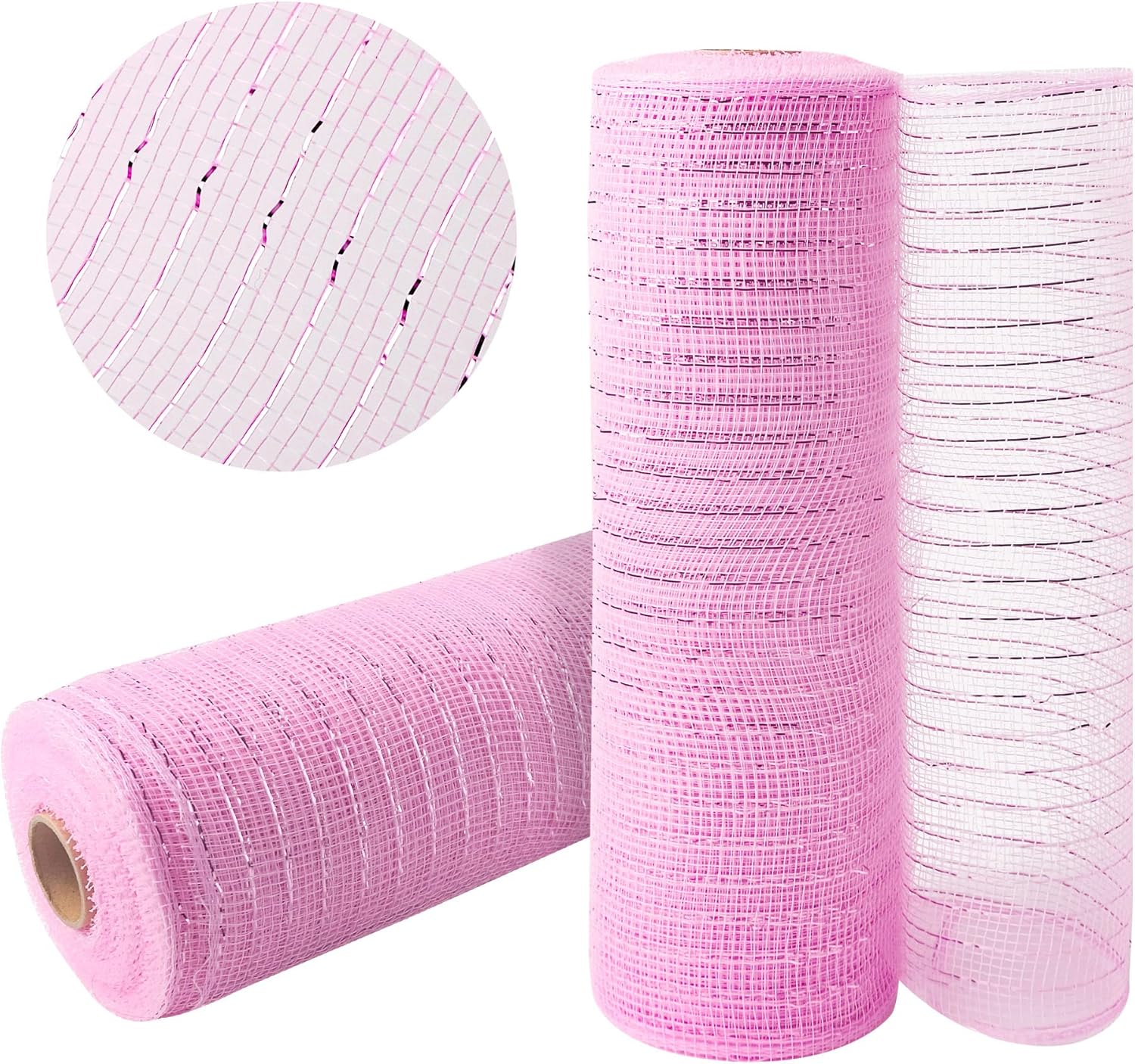 Amazon.com: GouZaak 2 Rolls Pink Deco Mesh 10 in x 30 ft,Mesh Ribbon ...