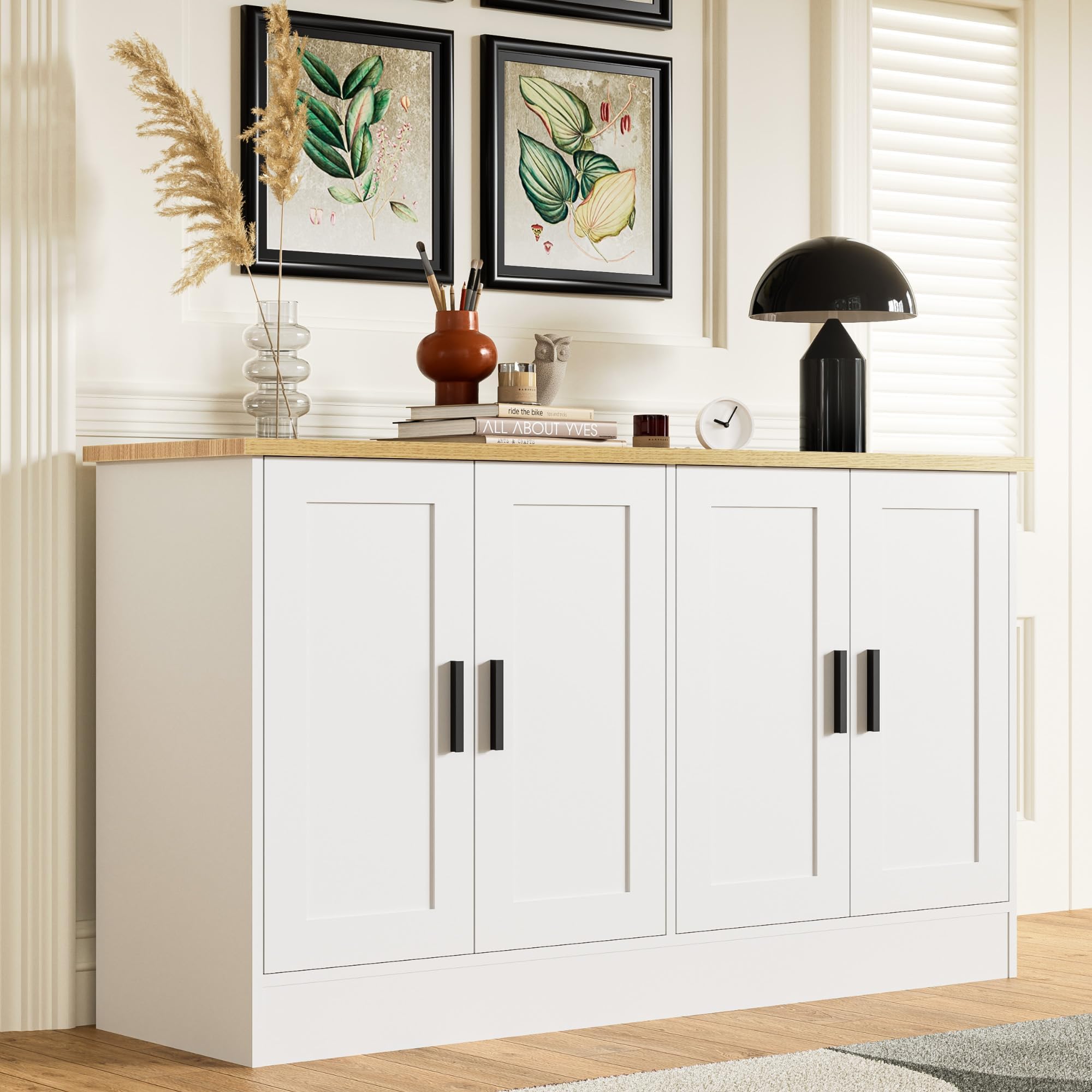 Amazon.com: HOMCOM Industrial Sideboard Buffet Cabinet, Kitchen Cabinet ...