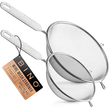 Amazon.com: BINO 2-Piece Stainless Steel Strainers with Handle Set ...