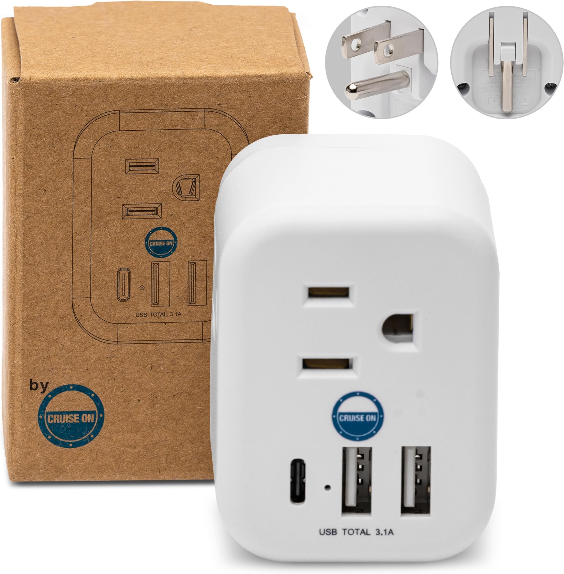 Amazon.com: Cruise Approved Power Strip Foldable Non Surge Protector ...