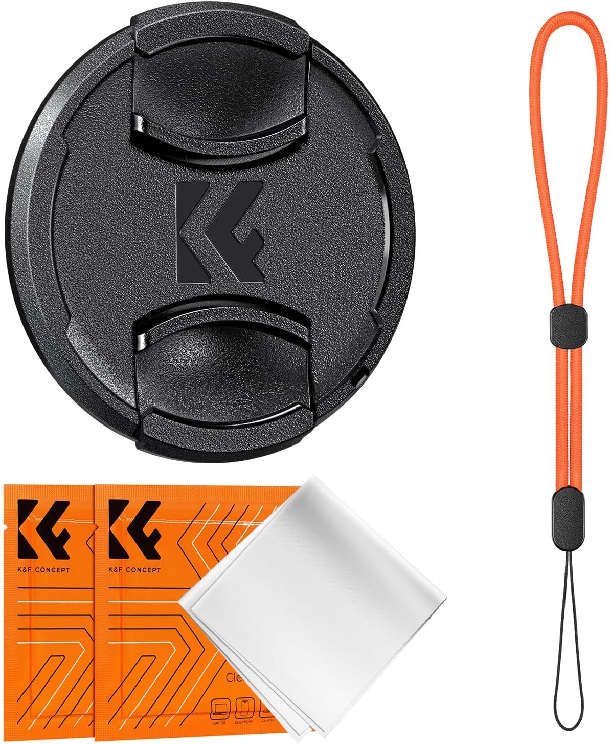 Amazon.com : K&F Concept 77mm Lens Cap Cover, 4-in-1 Center Pinch Lens ...