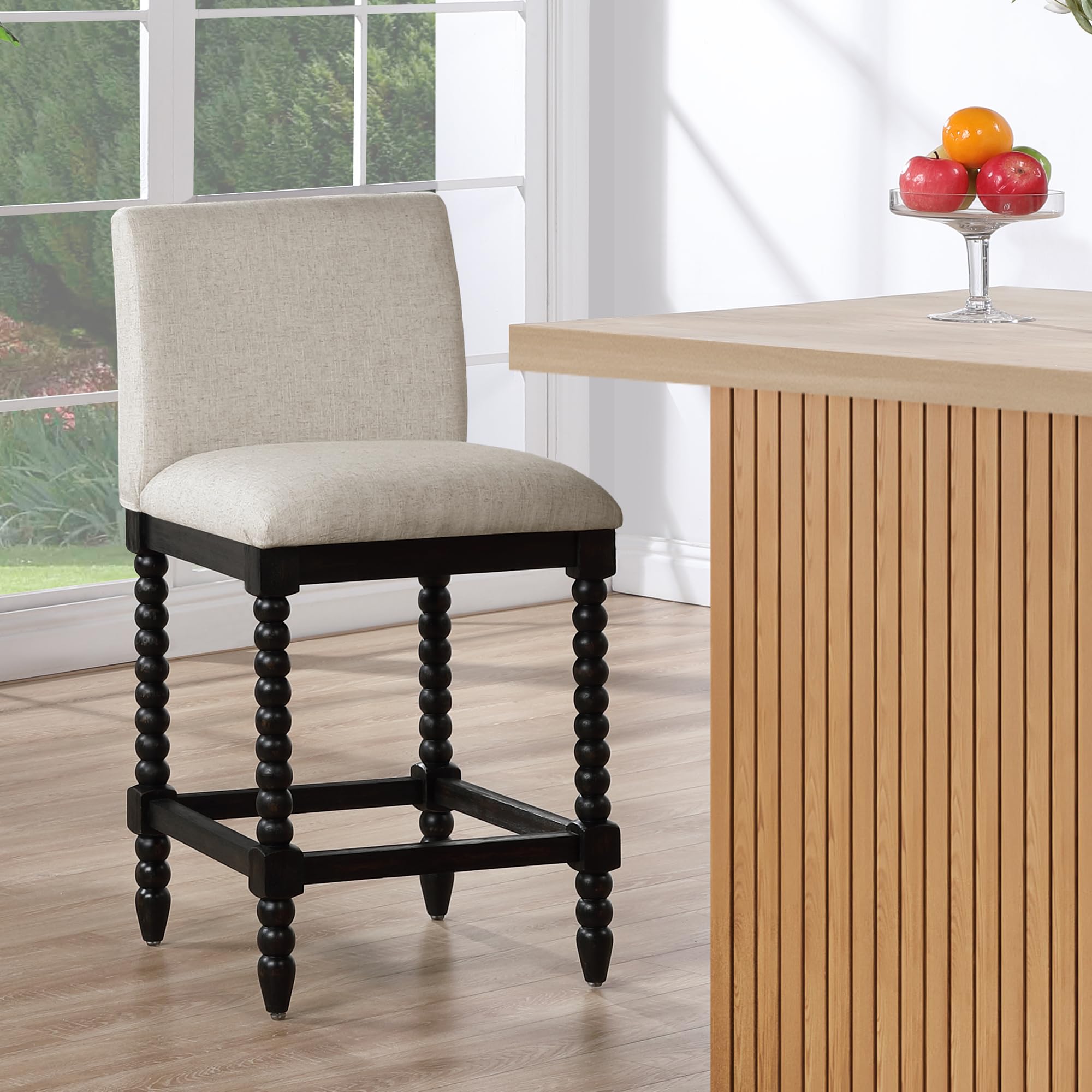 Amazon.com: DUHOME Spindle Counter Stool with Padded Spring Seat,Wooden ...