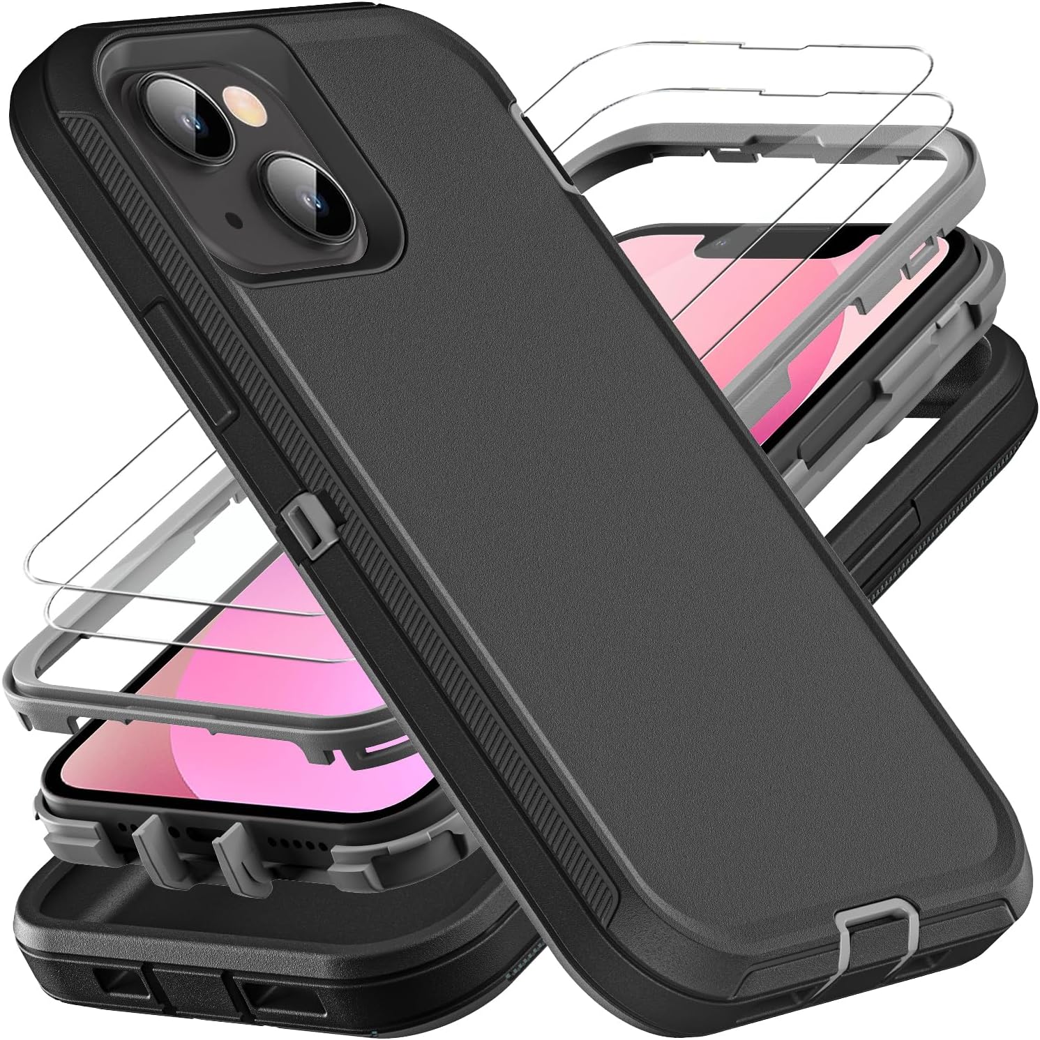 Amazon.com: AICase for iPhone 13 Mini Case(5.4") with Glass Screen ...