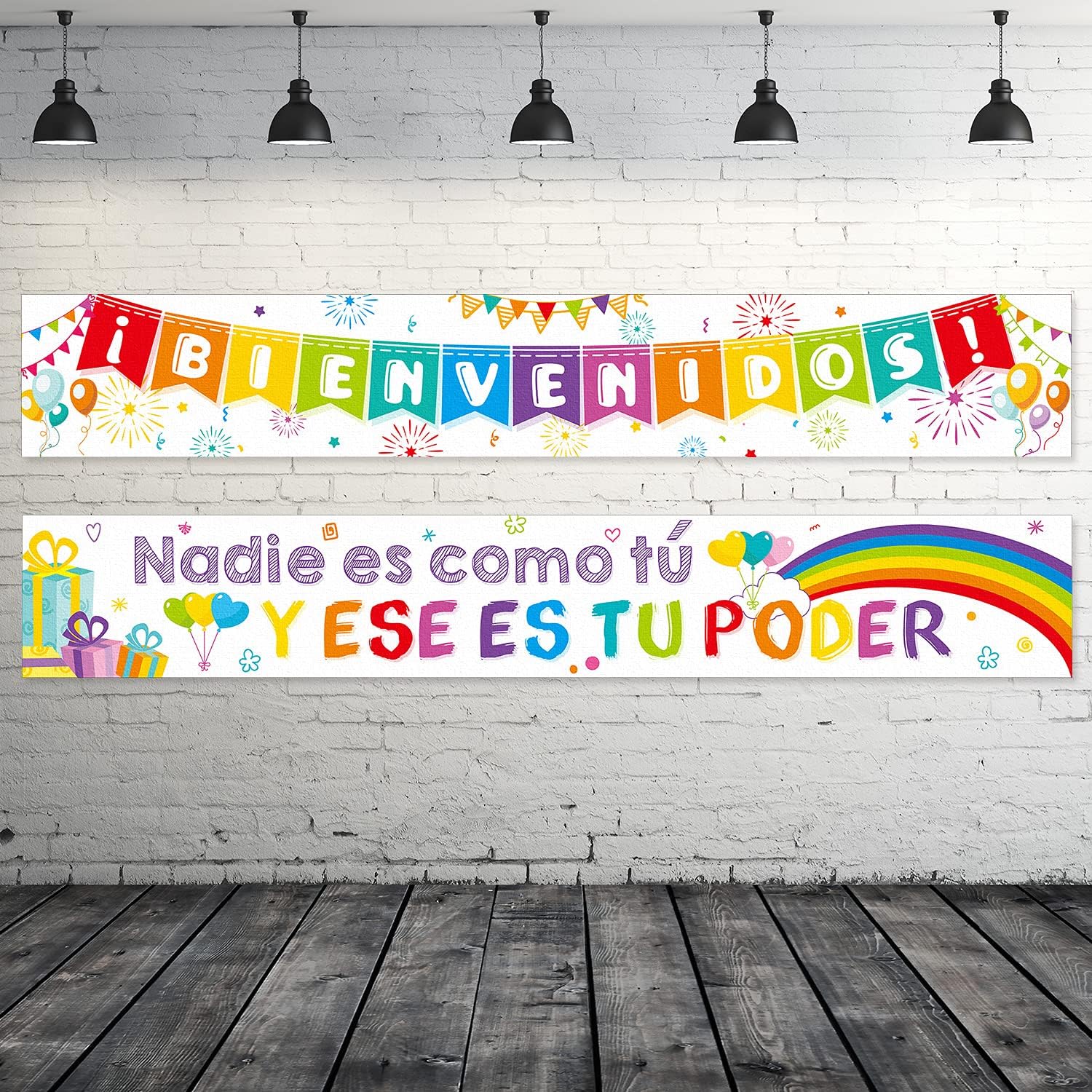 Amazon.com: 8 Pcs Spanish Welcome Banner Bienvenidos Spanish Aprender ...