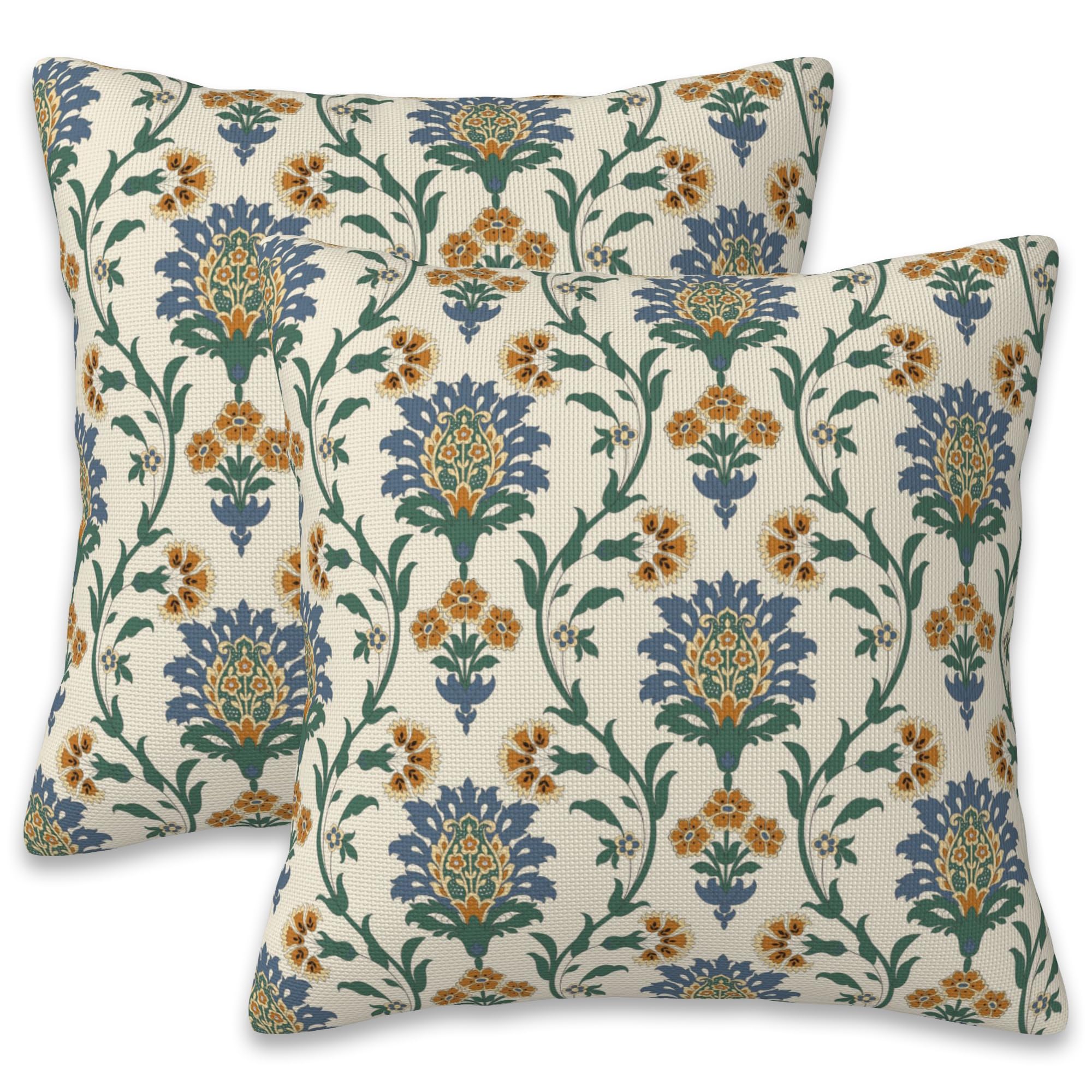 Amazon.com: Naqiuli Vintage Floral Throw Pillow Cover Case Traditional ...