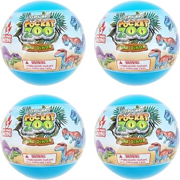 Amazon.com: Bulls i Toy Squish Ums Pocket Zoo Mini Dinos Dinosaurs - 5 ...