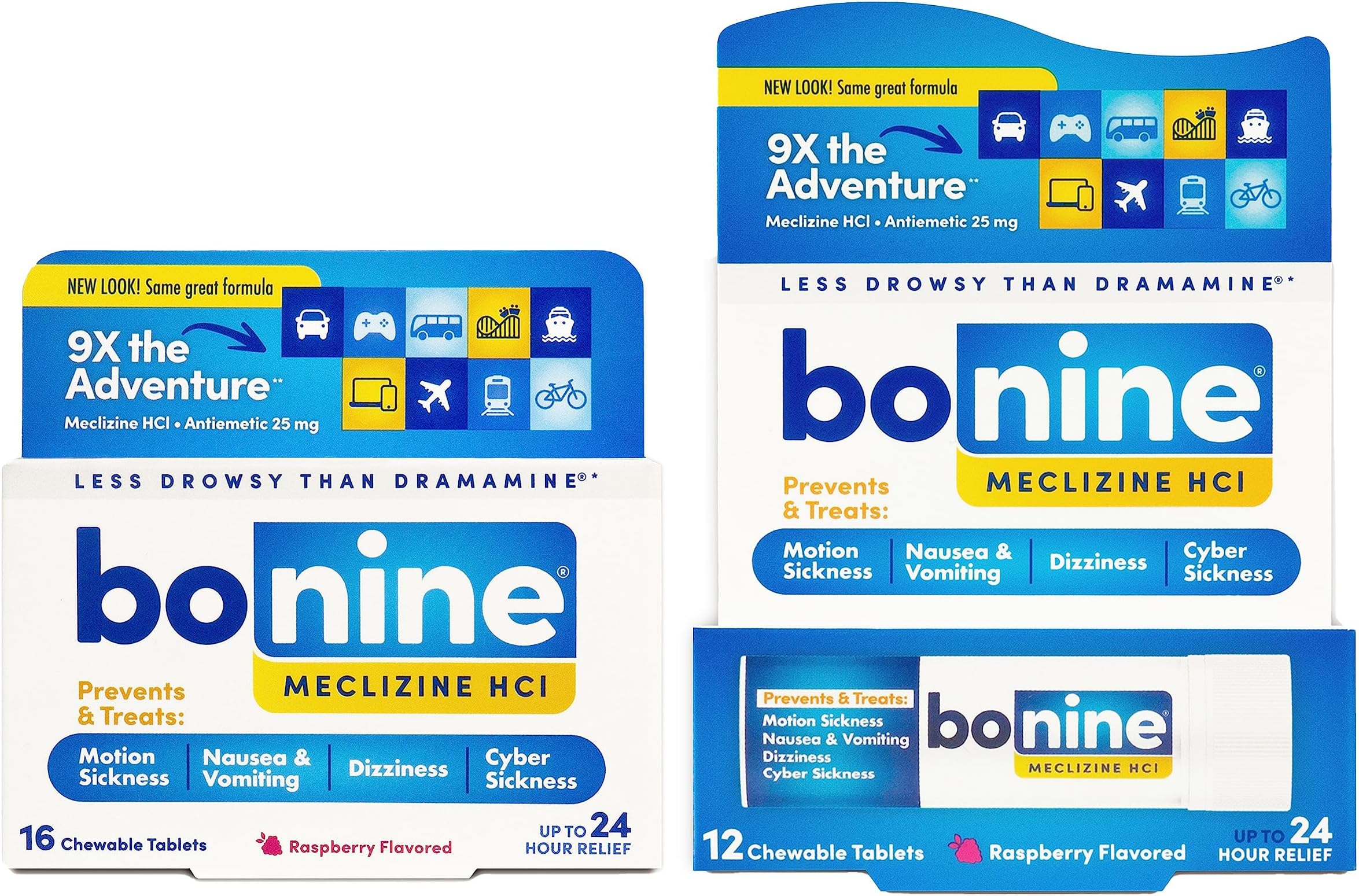 Amazon.com: Bonine Raspberry Chewable Tablets for Motion Sickness, 16 ...