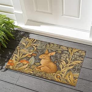 Amazon.com: Rabbit Forest Hares in Wood Bunny Doormat Outdoor Entrance ...